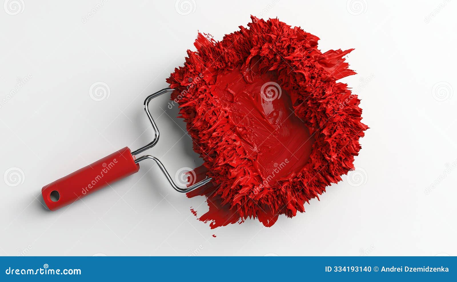 A Red Paint Stroke is Depicted on a White Background in this 3D ...