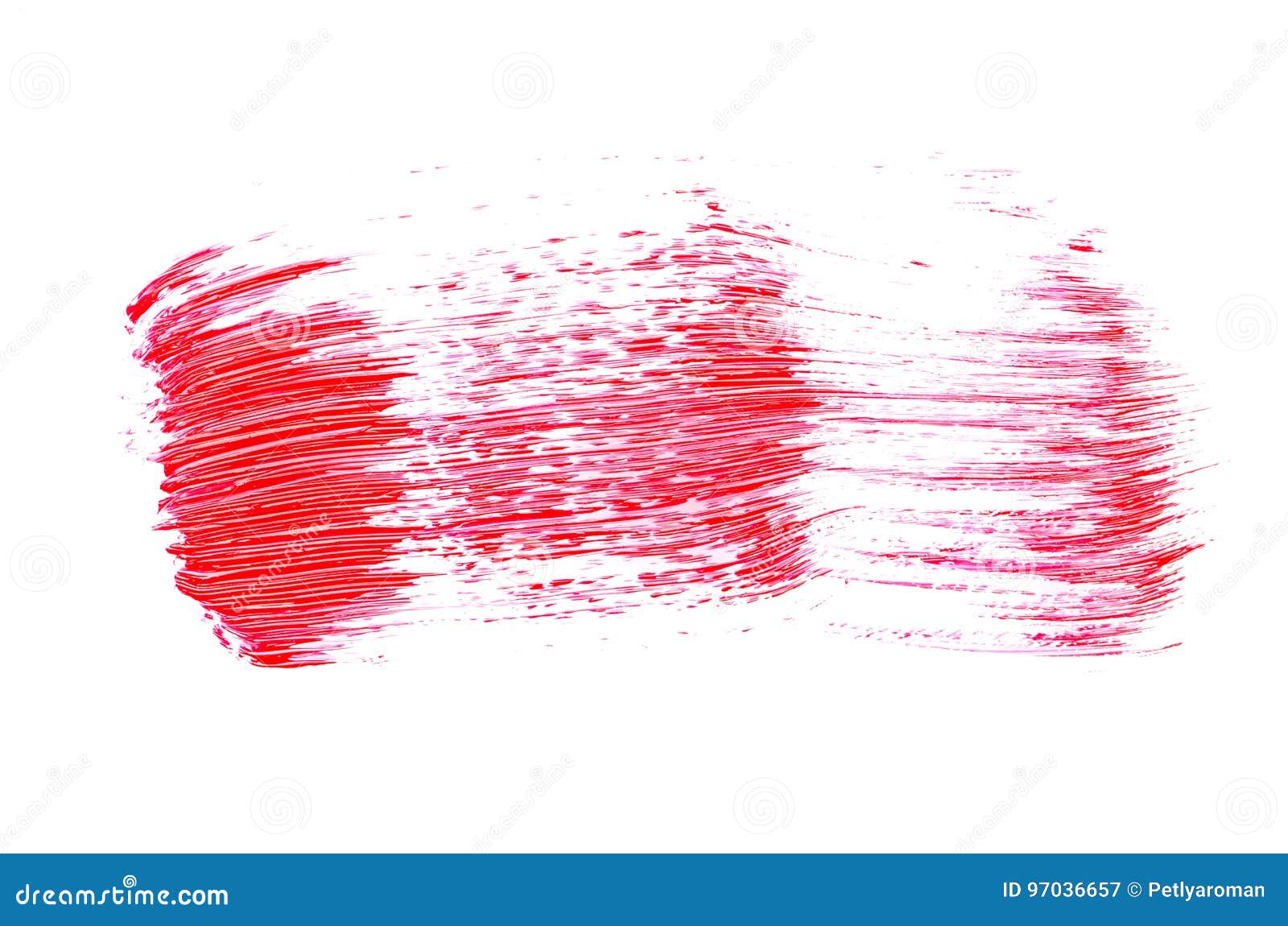 Red Paint Stroke with Oil Paint on White Background Stock Image - Image ...