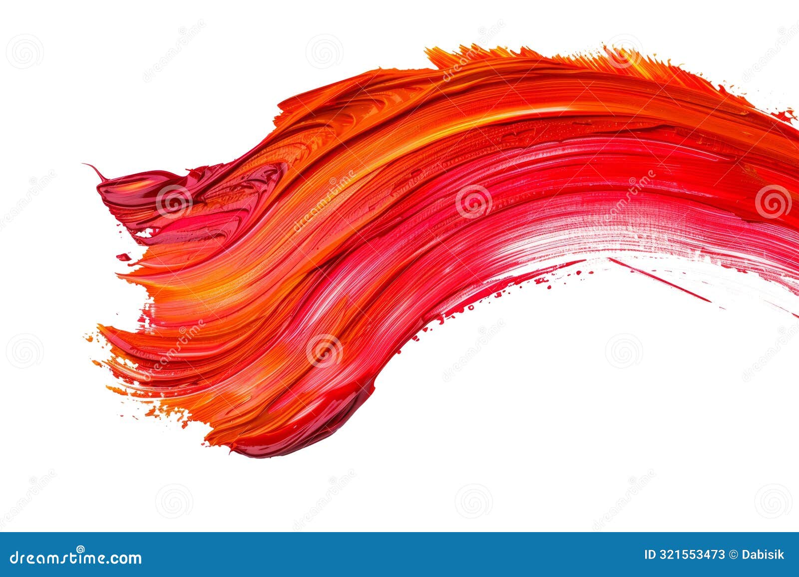 Red Paint Stroke on White Background Stock Image - Image of graphic ...