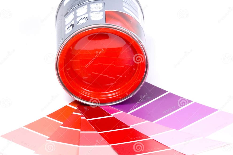 Red paint and swatches stock image. Image of construction - 2071147