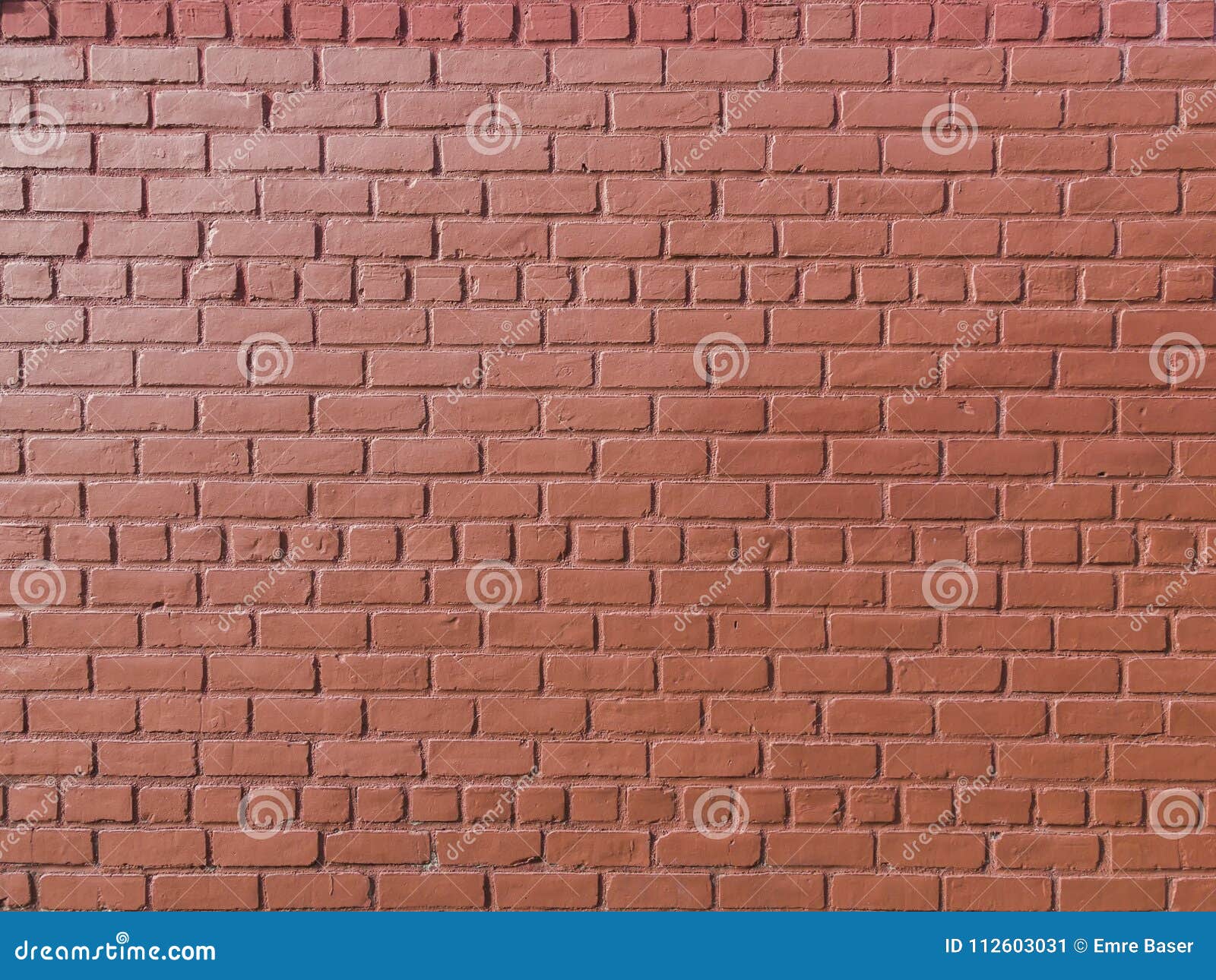 Red Painted Brick Wall stock image. Image of side, architecture - 112603031