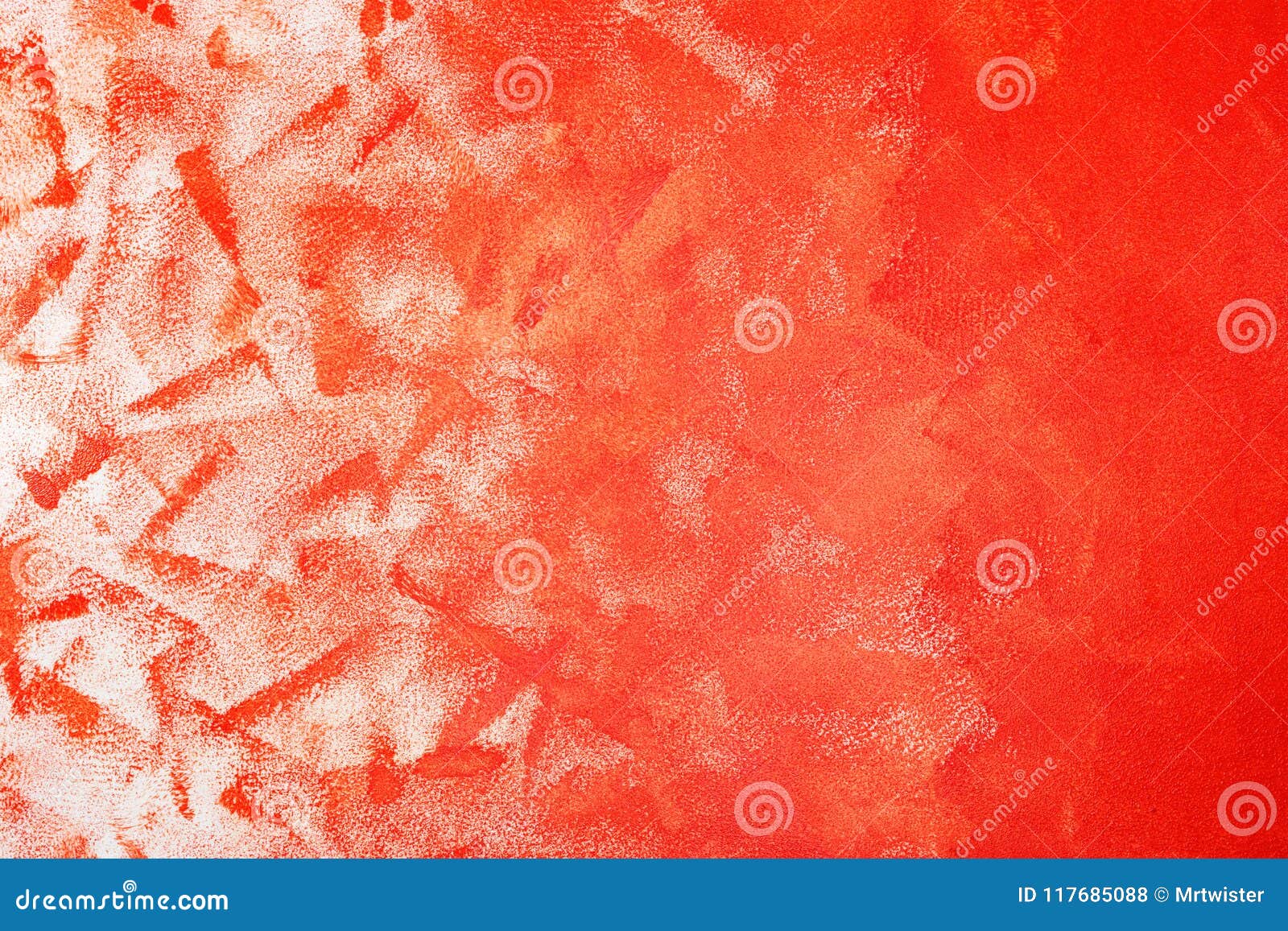 Red Painted Wall with Paint Roller Strokes Stock Photo - Image of ...