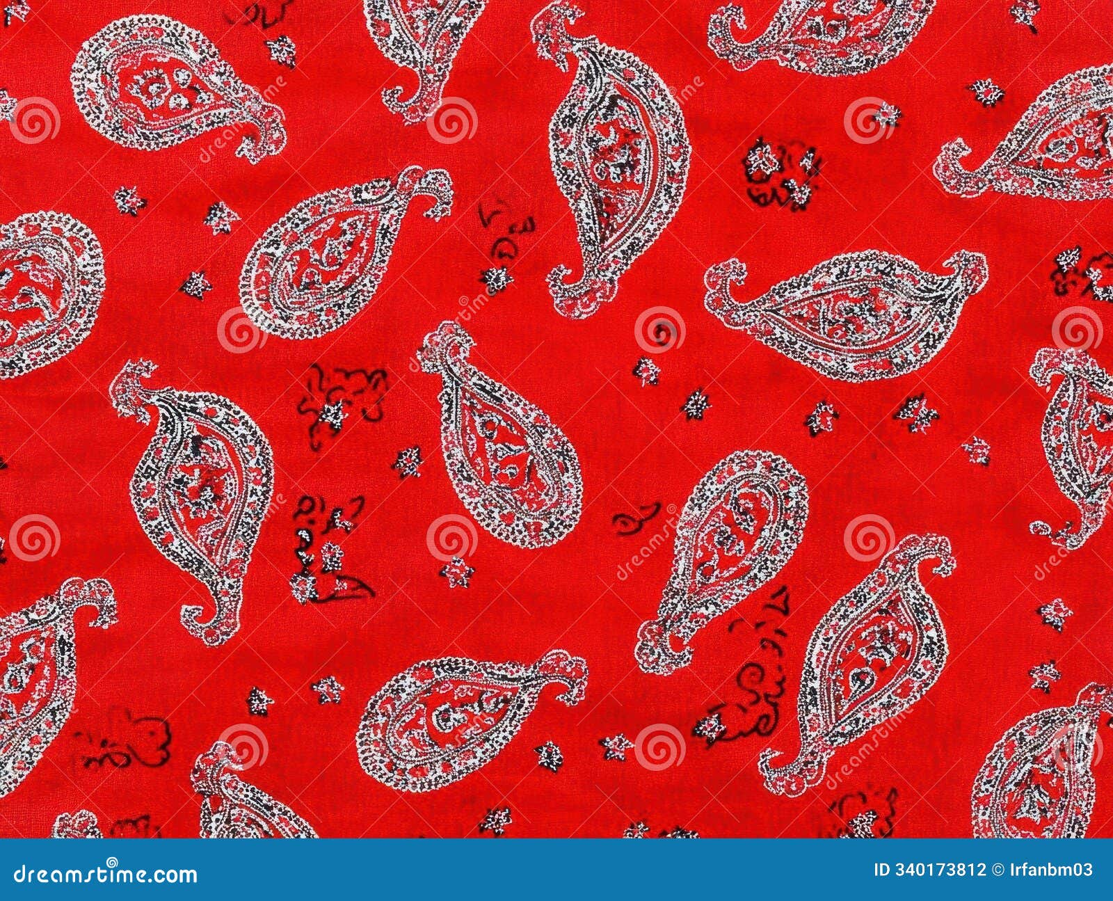 Red Paisley Bandana Pattern, a Classic Design Stock Illustration ...