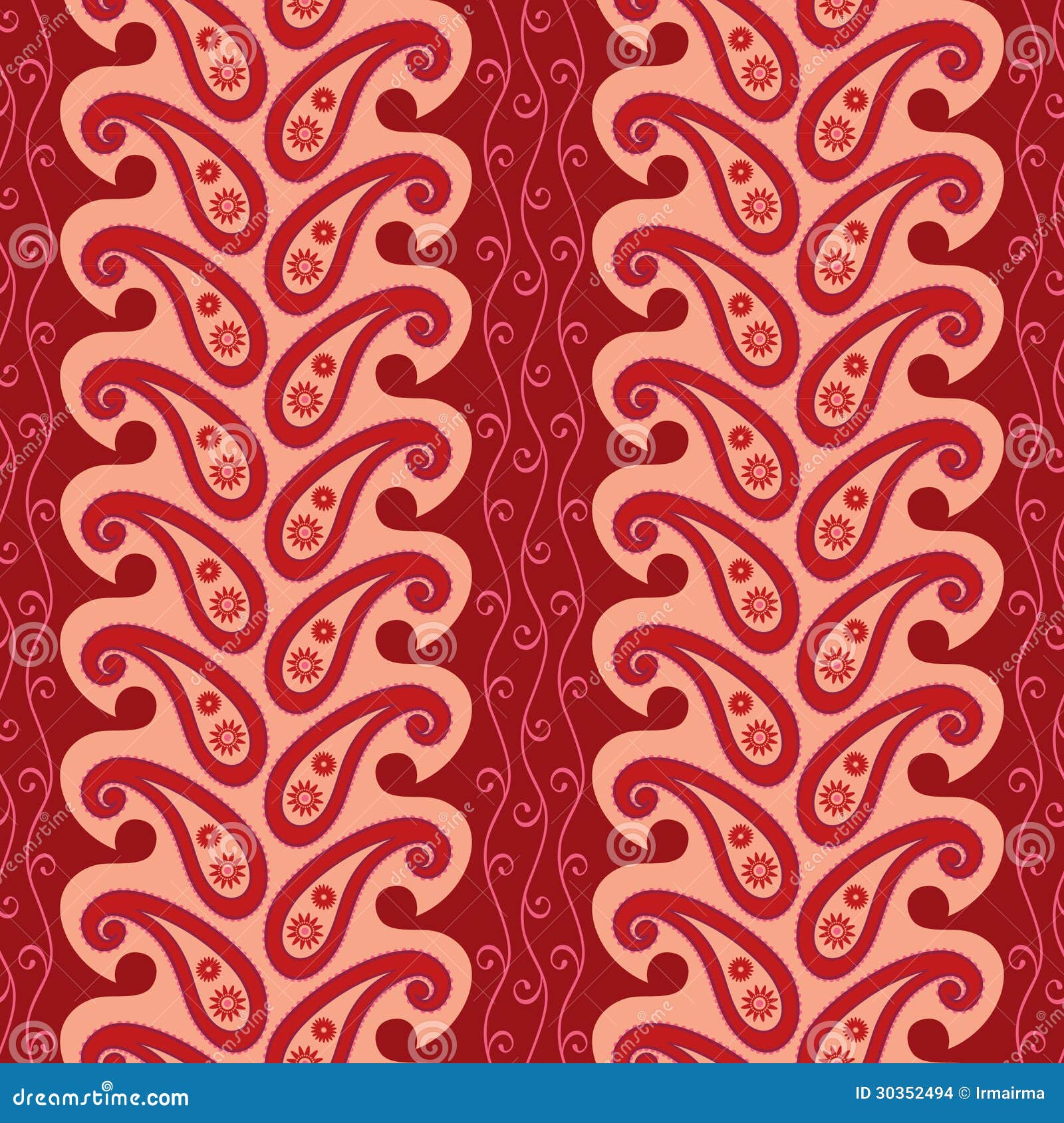 Red paisley ornament stock vector. Illustration of flower - 30352494