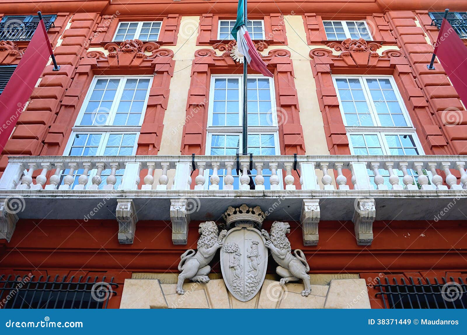 Red palace stock image. Image of viagaribaldi, mediterranean - 38371449