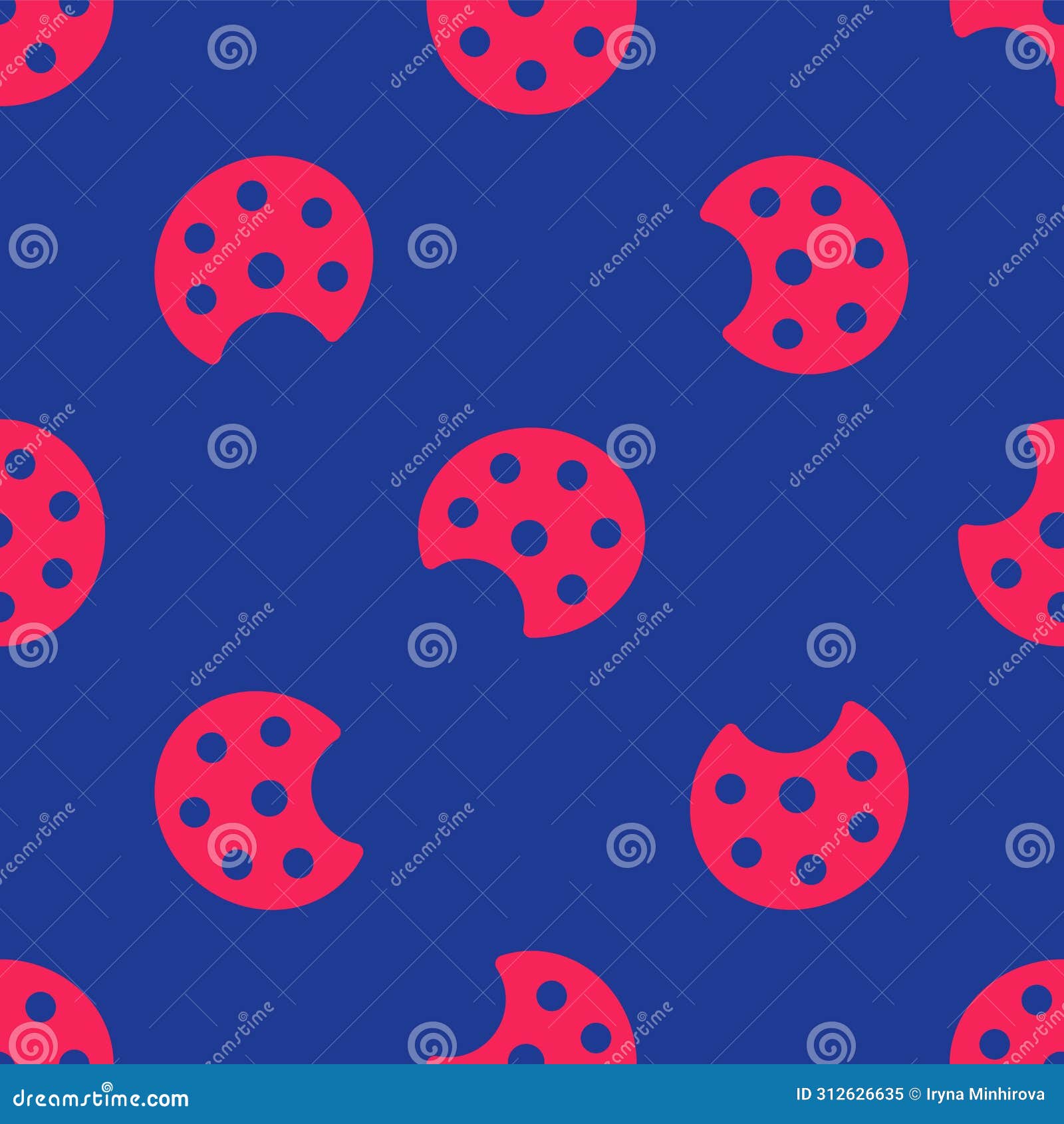 Red Palette Icon Isolated Seamless Pattern on Blue Background. Vector ...