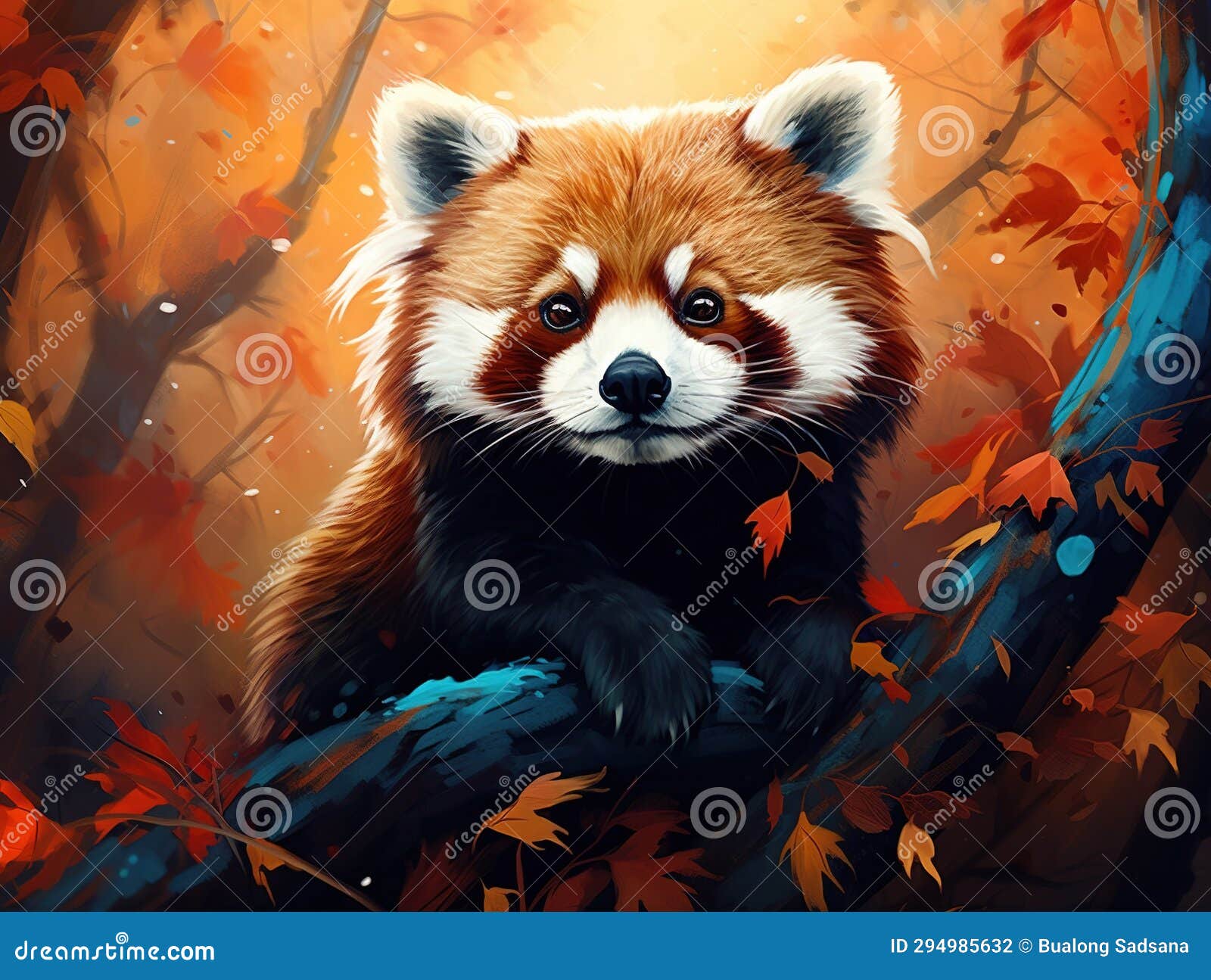 Red panda stock illustration. Illustration of head, colorful - 294985632