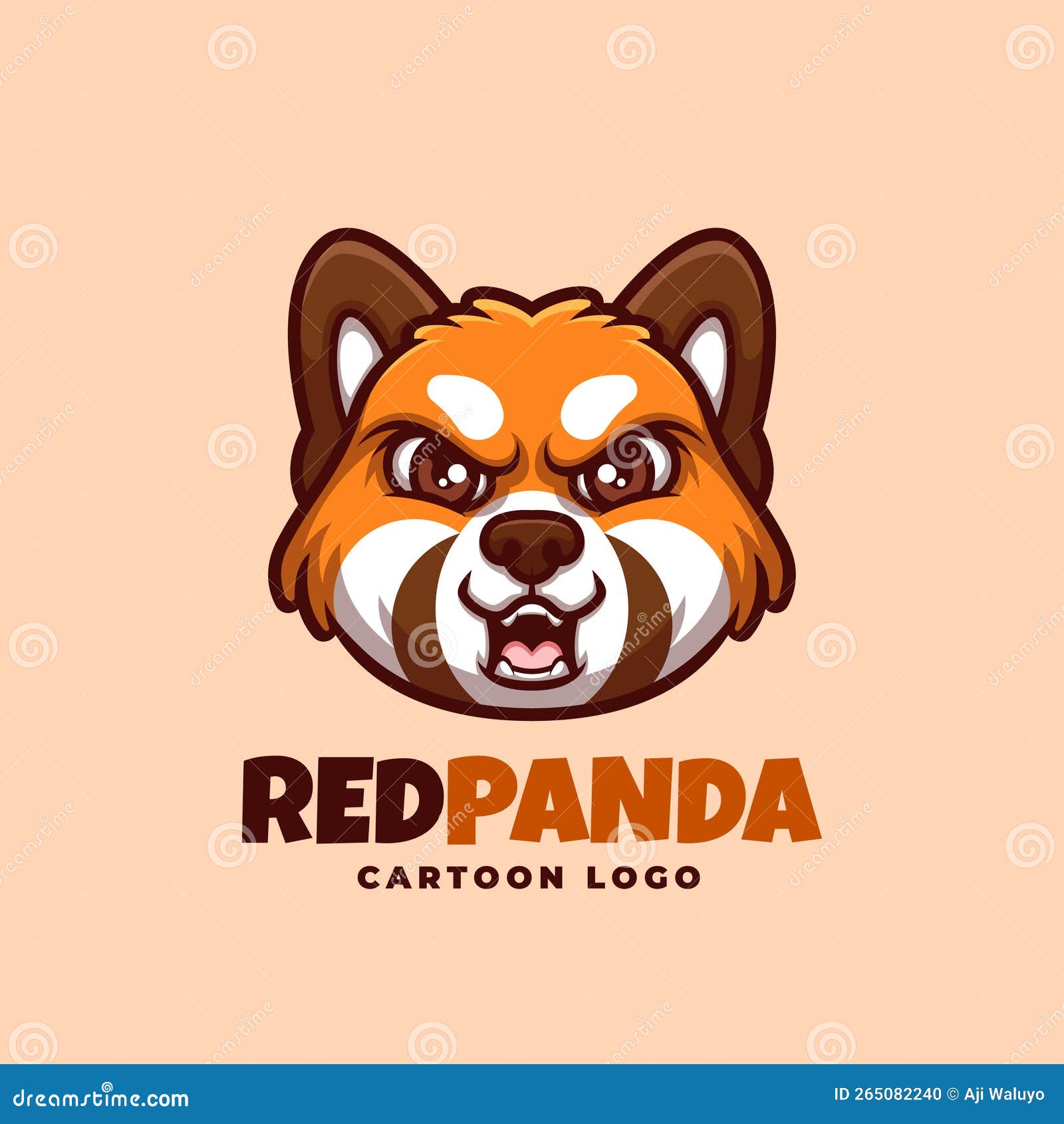 Red Panda Cartoon Logo stock vector. Illustration of animal - 265082240