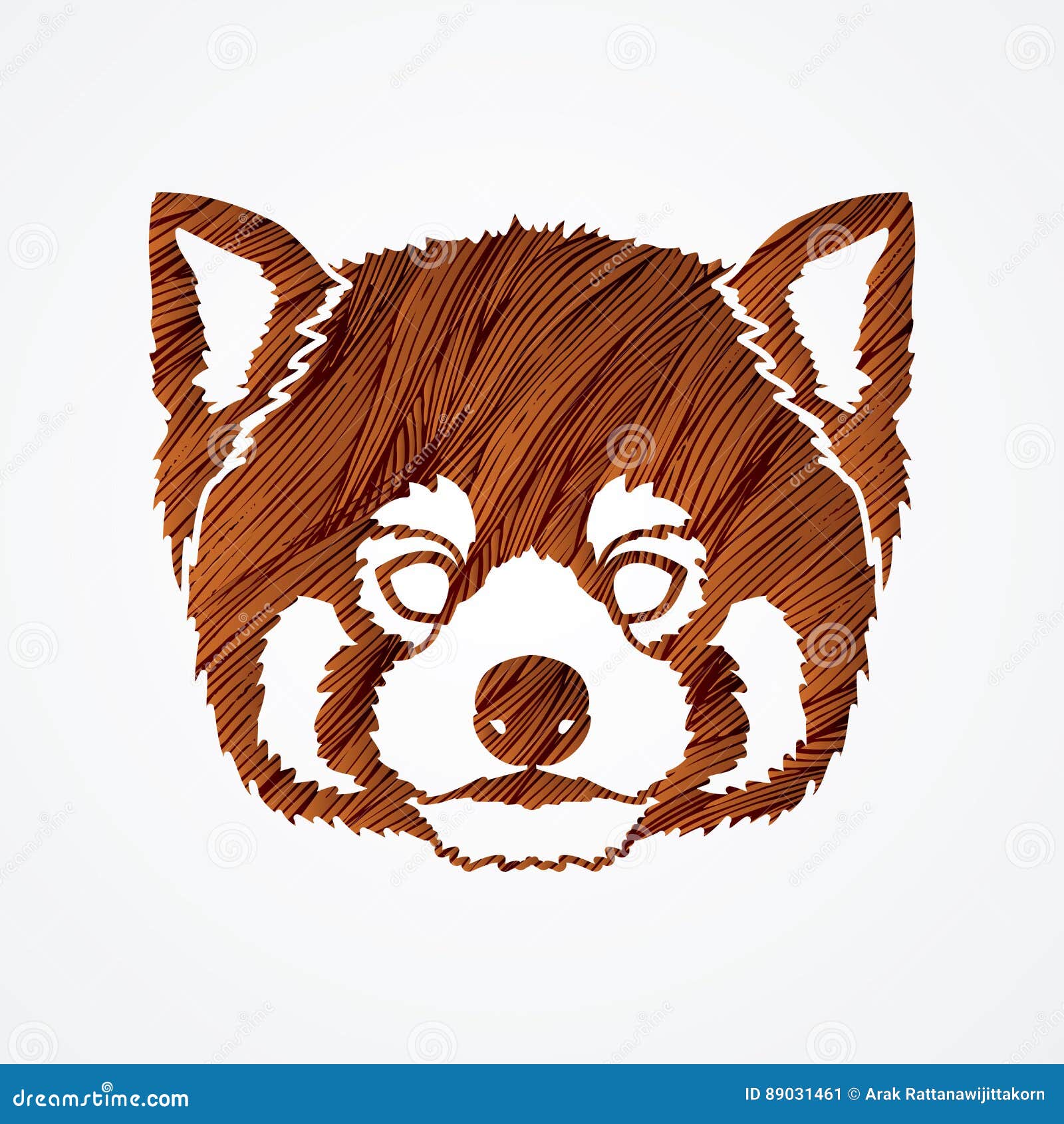Red Panda Face head stock vector. Illustration of adorable - 89031461
