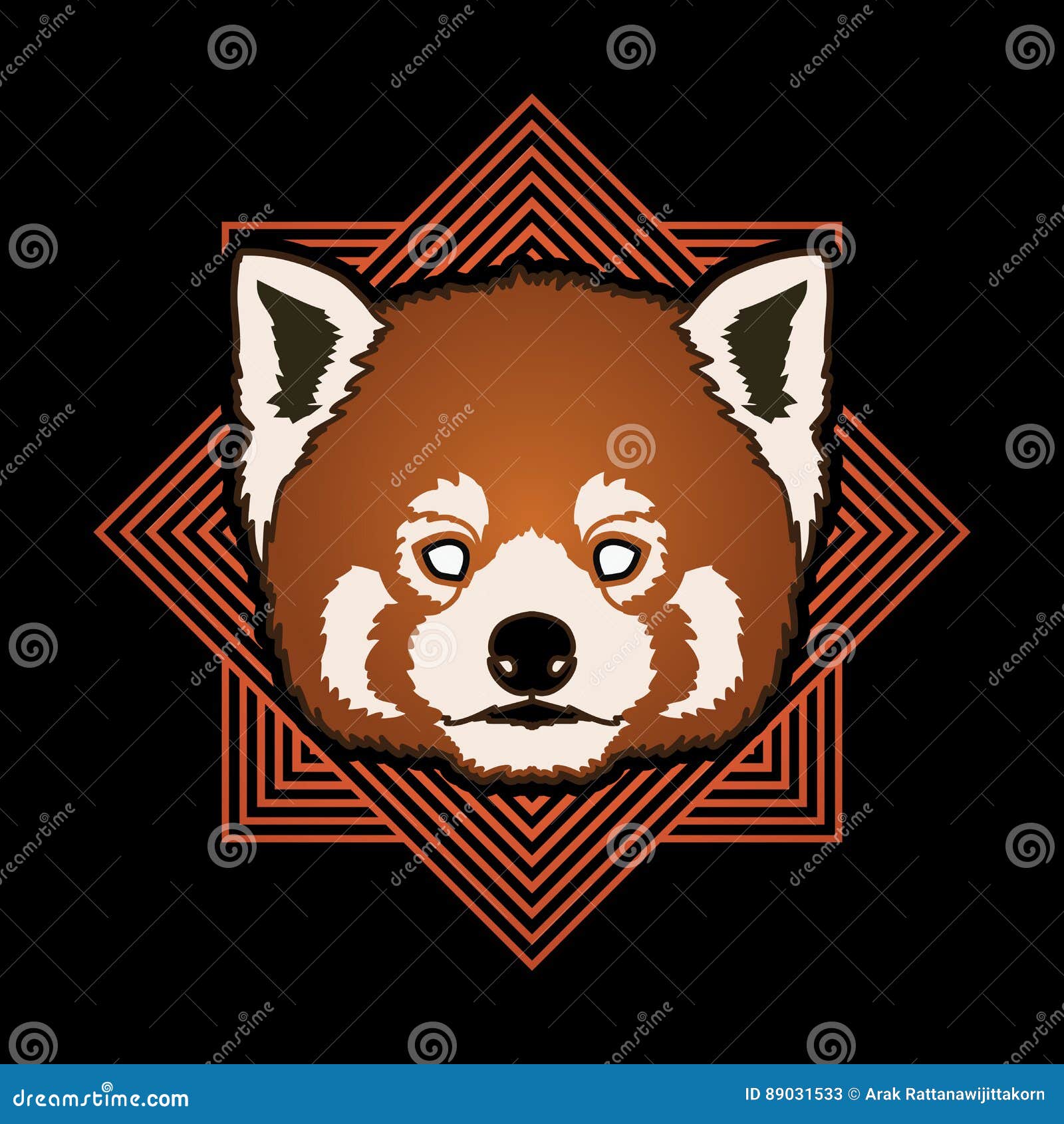 Red Panda Face head stock vector. Illustration of animal - 89031533