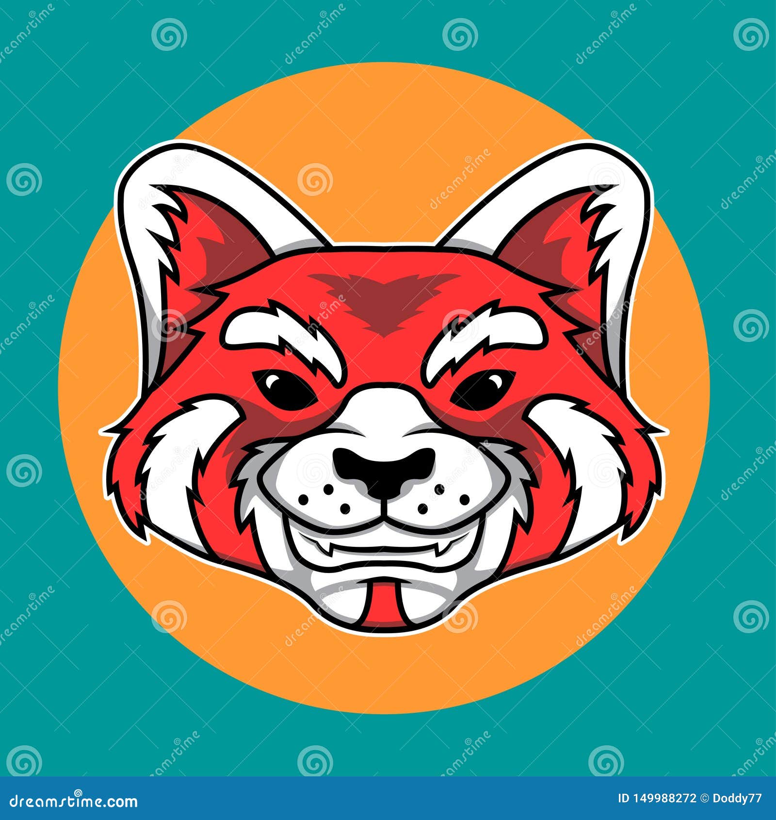 Red Panda Logo Head stock vector. Illustration of symbol - 149988272