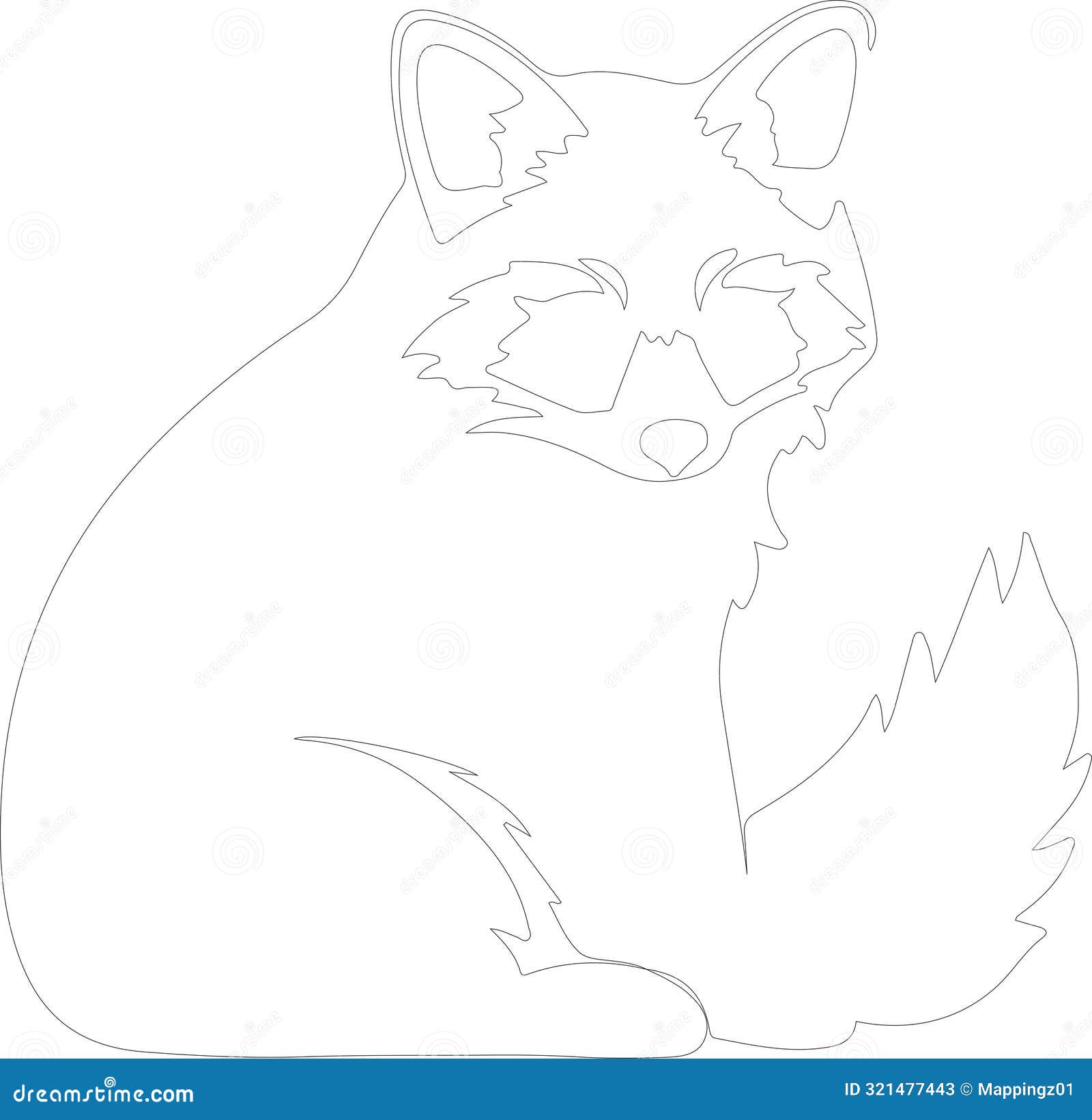 Red Panda Outline Silhouette Generative Ai Stock Vector - Illustration ...