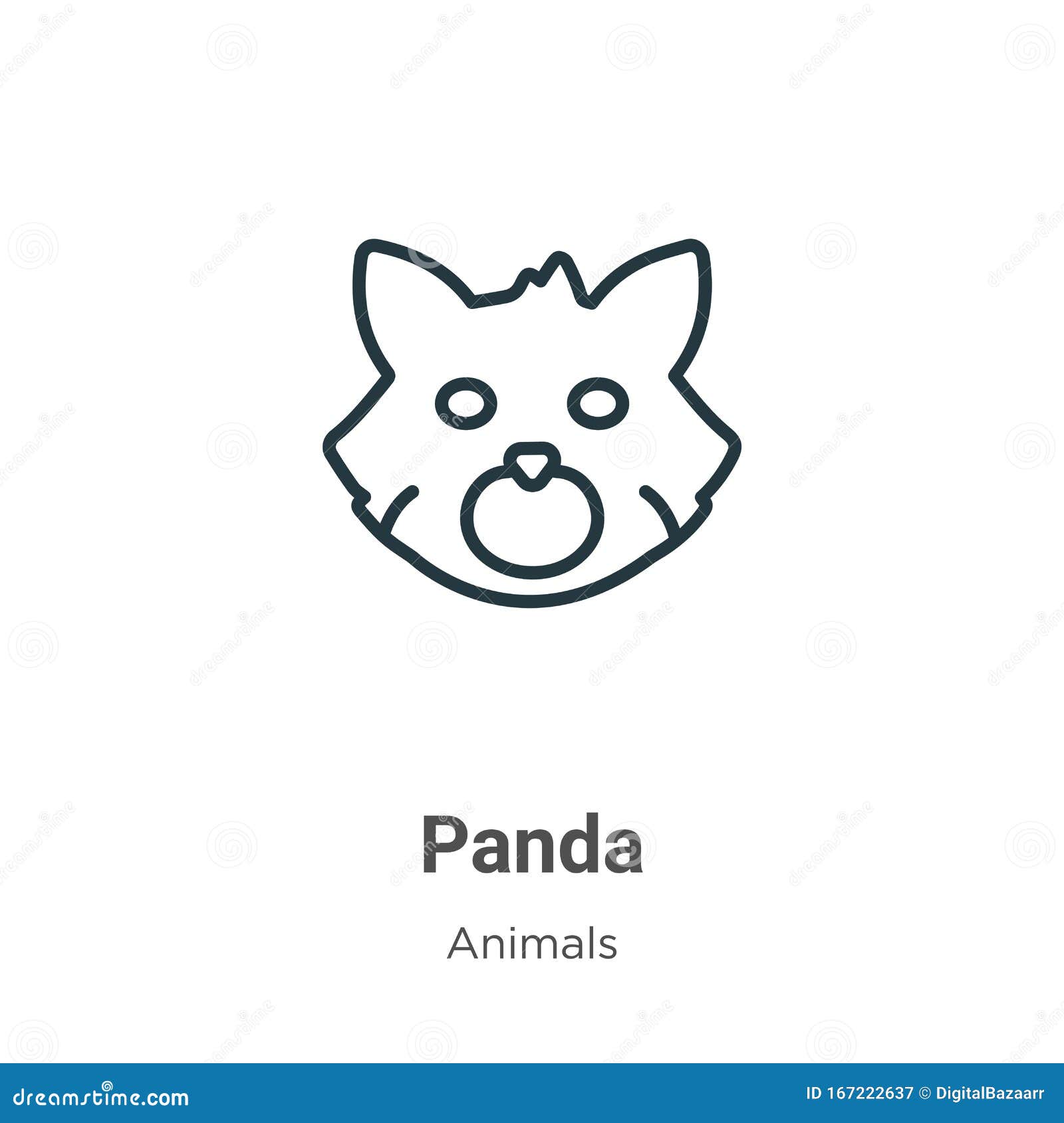 Red Panda Outline Vector Icon. Thin Line Black Red Panda Icon, Flat ...