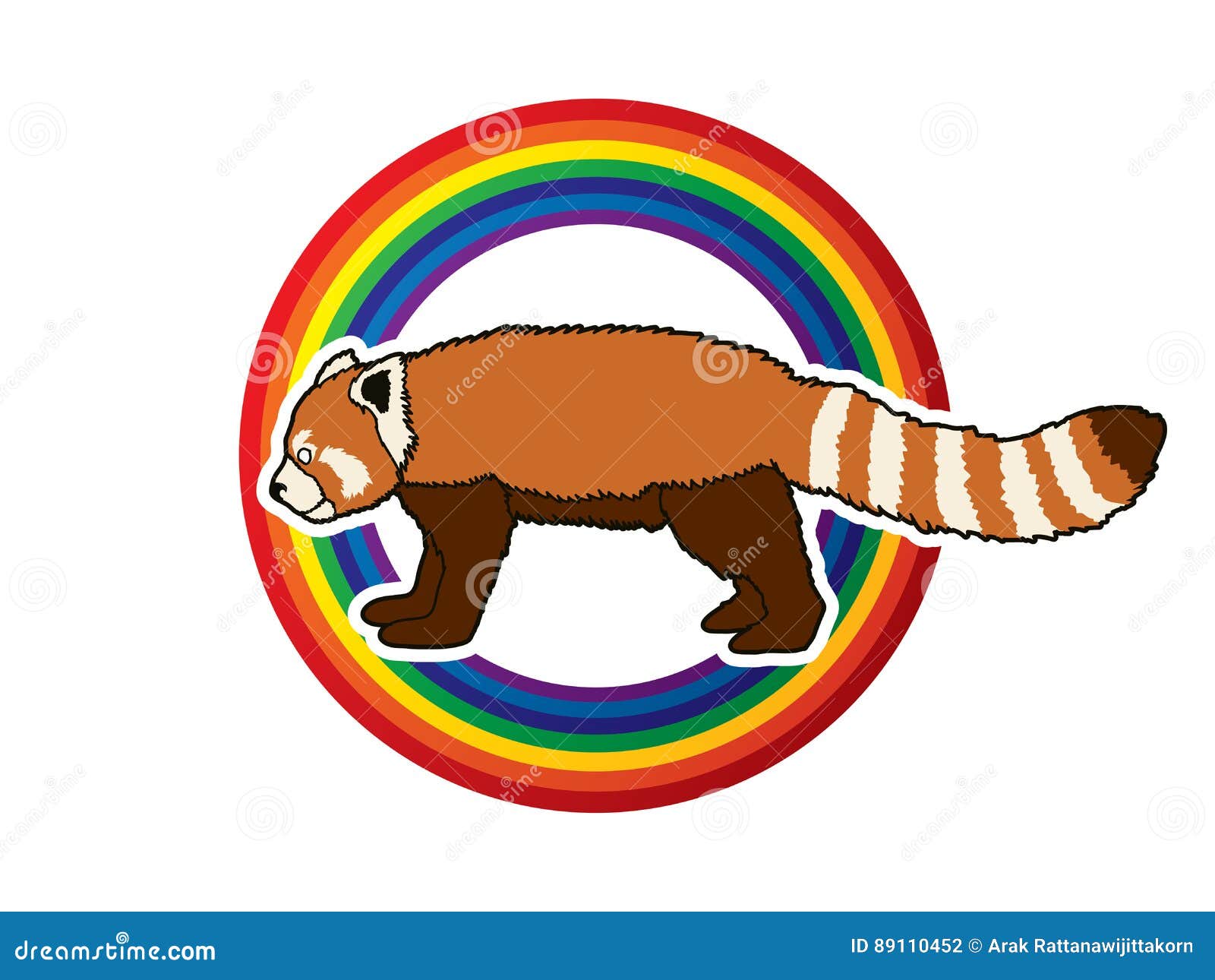 Red Panda side view. stock vector. Illustration of adorable - 89110452