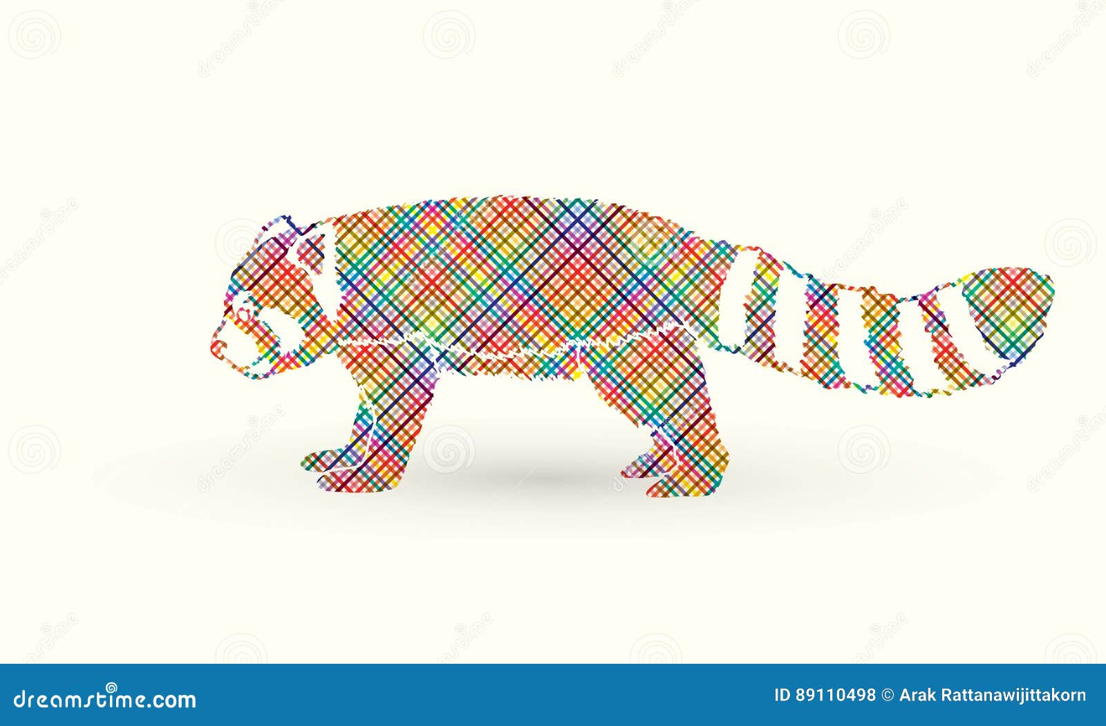 Red Panda side view. stock vector. Illustration of asia - 89110498
