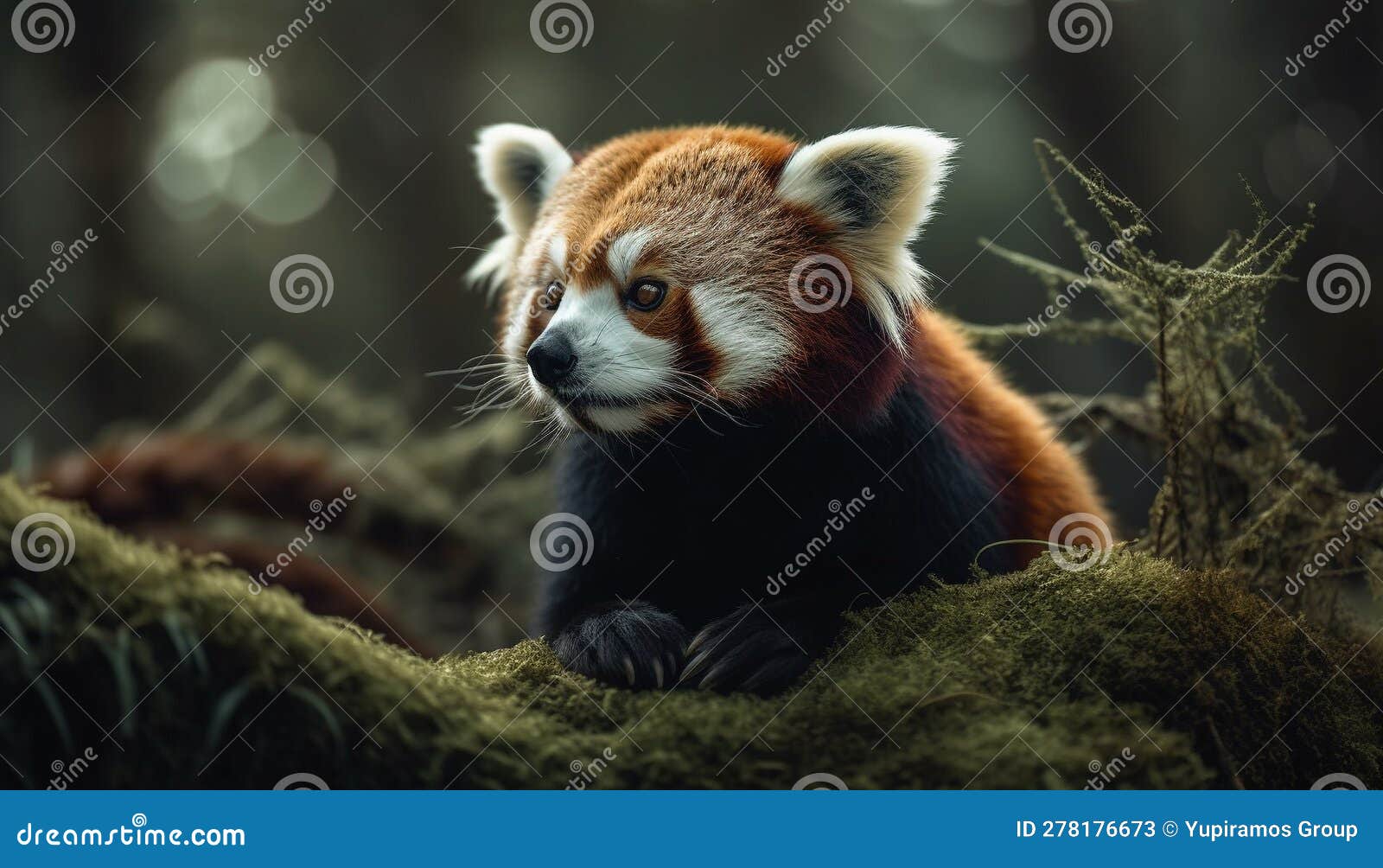 Red Panda Sitting on Branch, Looking Cute Generated by AI Stock Image ...