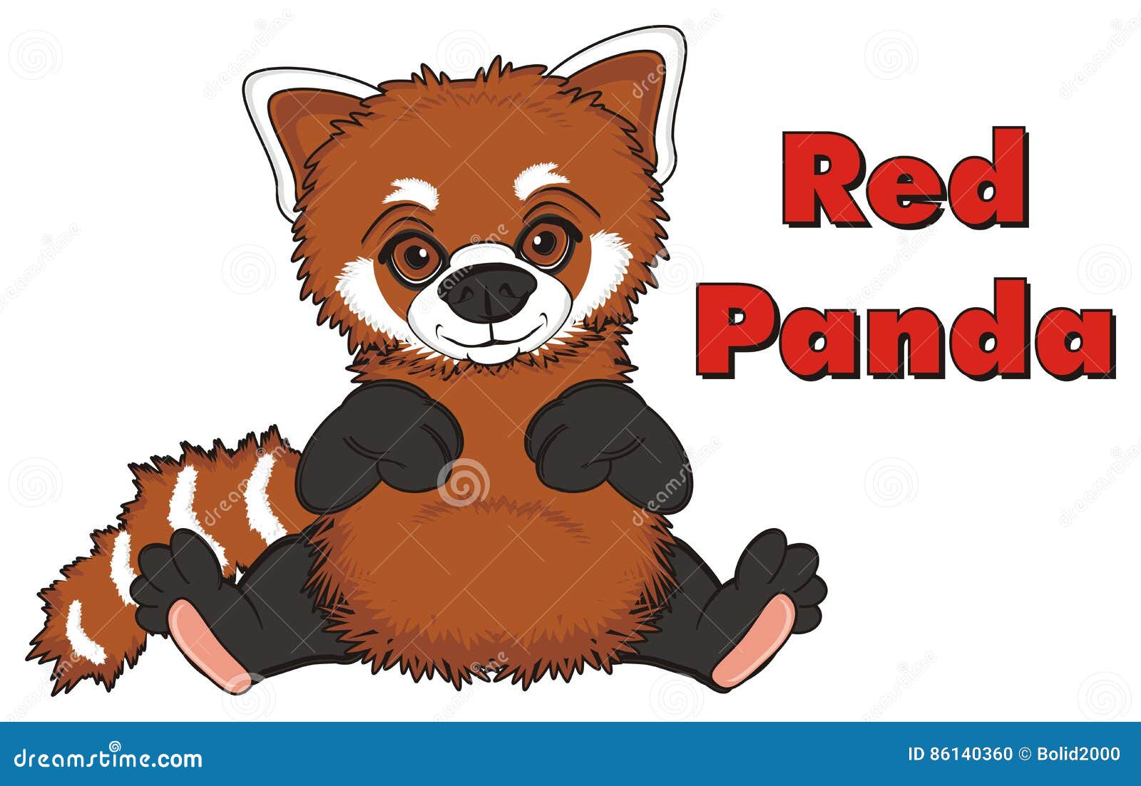 Red panda with words stock illustration. Illustration of signs - 86140360