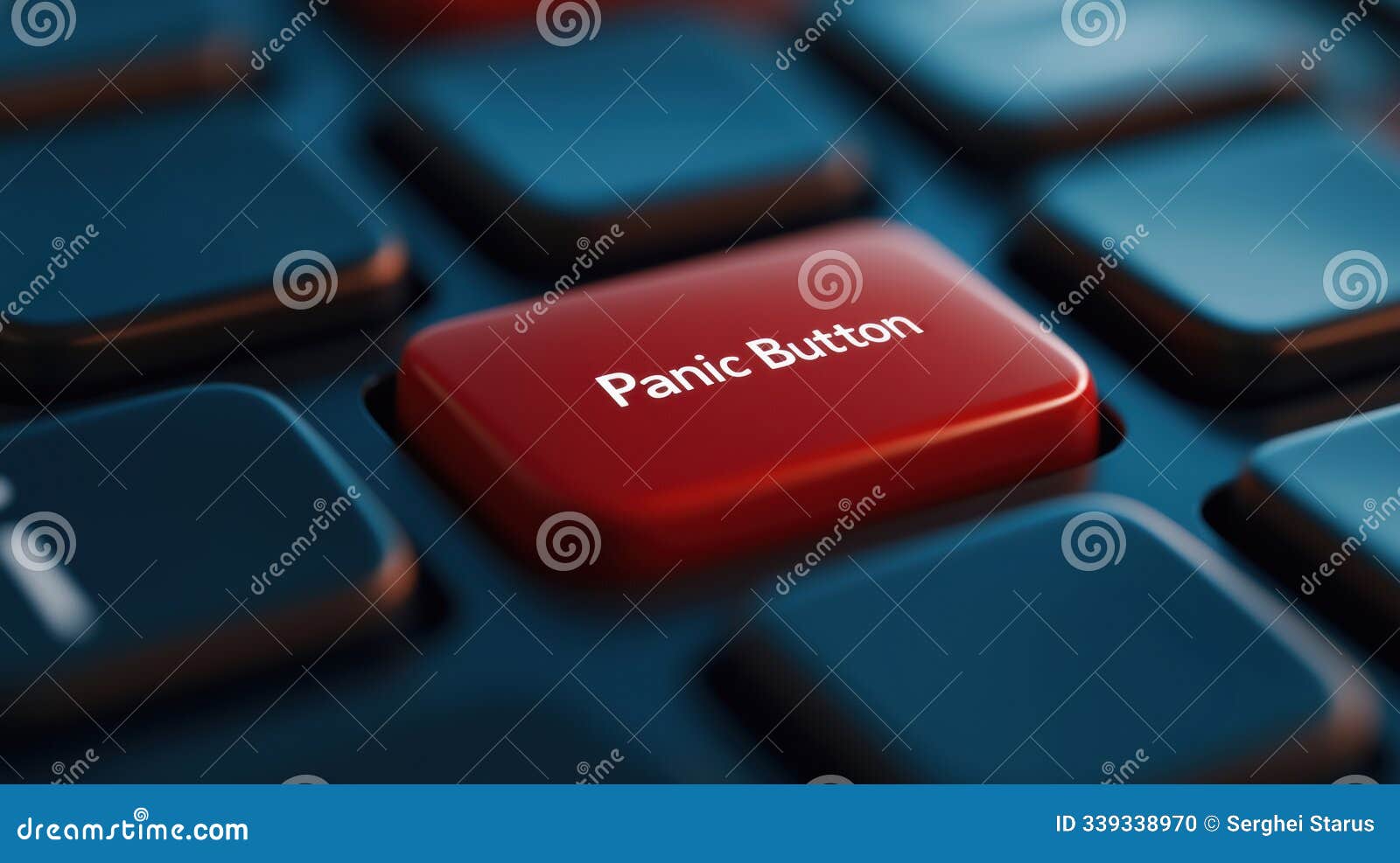 A Red Panic Button on a Computer Keyboard with the Words Panic and ...