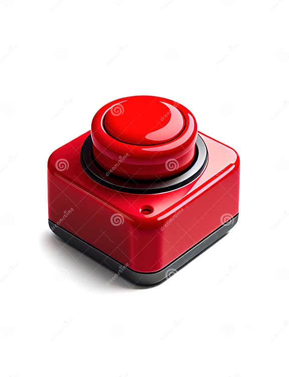 Red Panic Button on White Background, Created with Generative AI Stock ...