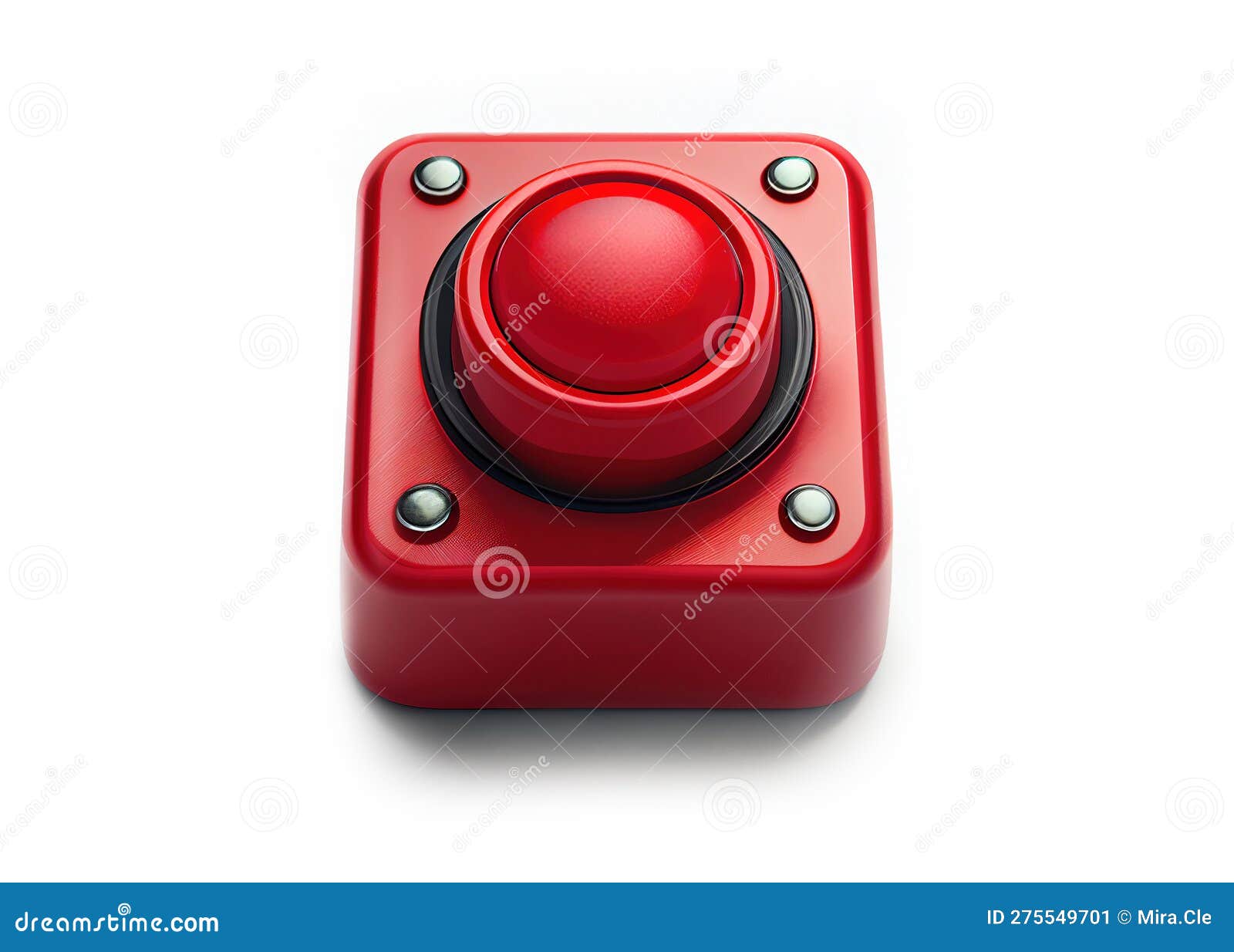 Red Panic Button on White Background, Created with Generative AI Stock Image - Illustration of ...