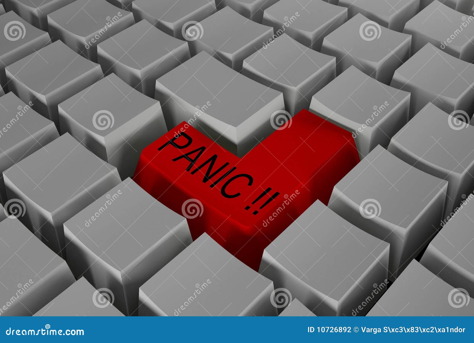 Red Panic Key Detail on a Computer Keyboard Stock Illustration ...