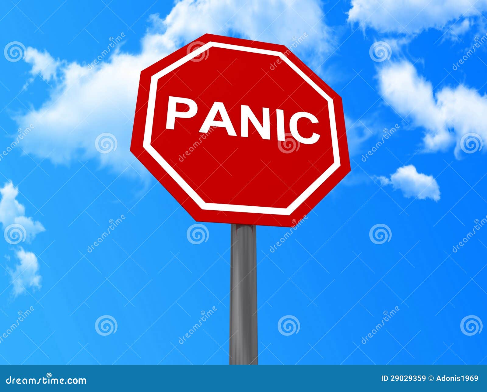 Red panic sign stock illustration. Illustration of background - 29029359