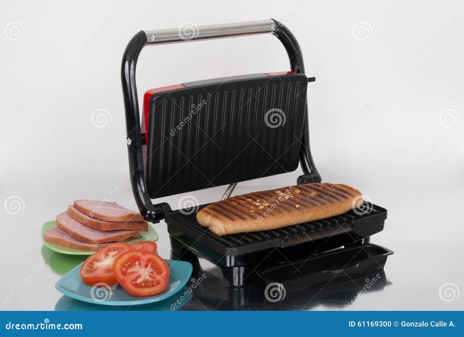 Red panini machine stock photo. Image of machine, white - 61169300