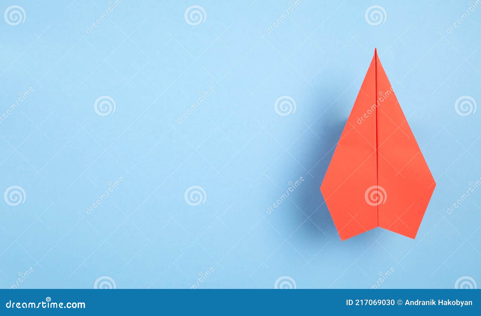 Red Paper Airplane on Blue Background Stock Photo - Image of design ...
