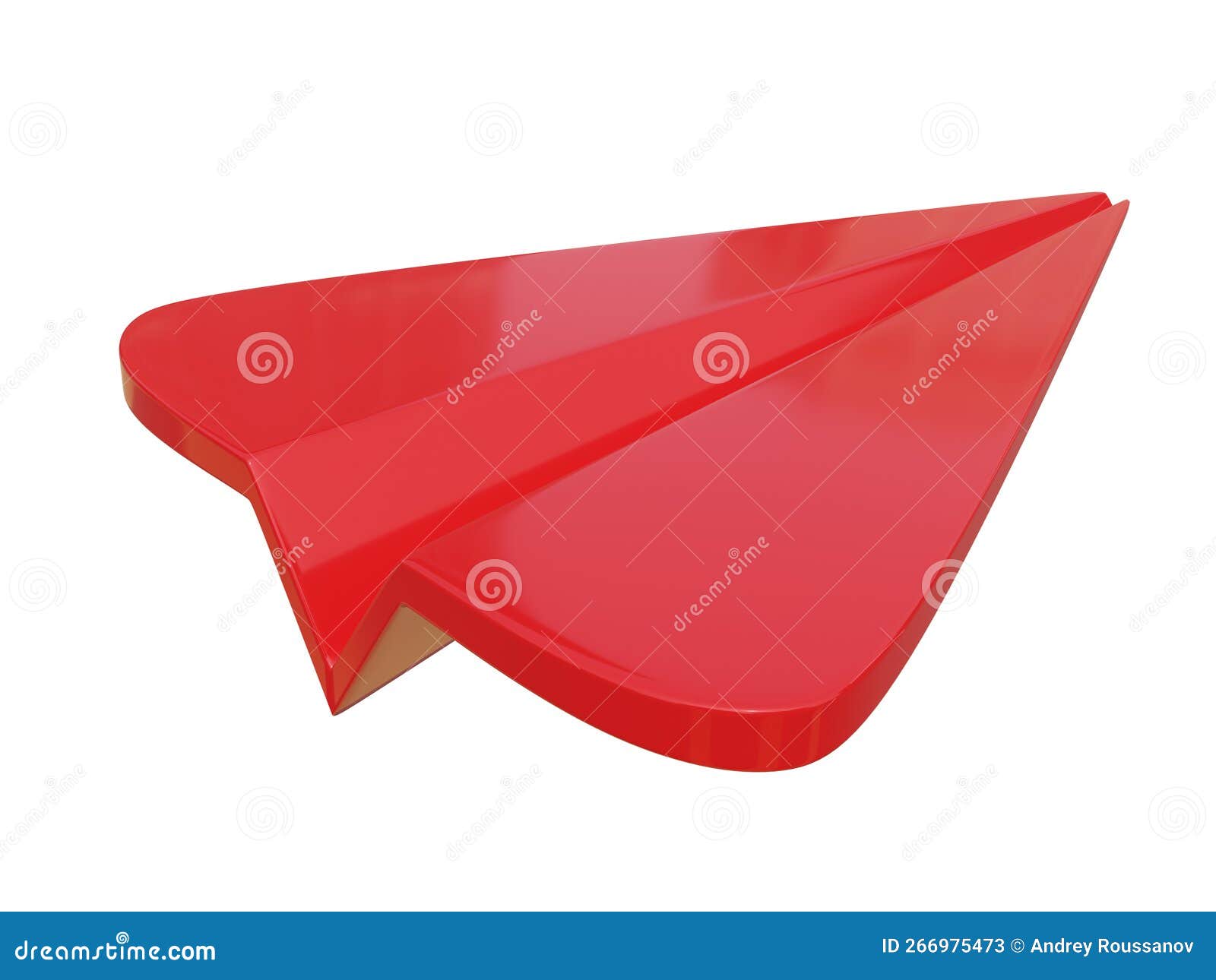 Red Paper Airplane Icon. 3d Render. Stock Illustration - Illustration ...
