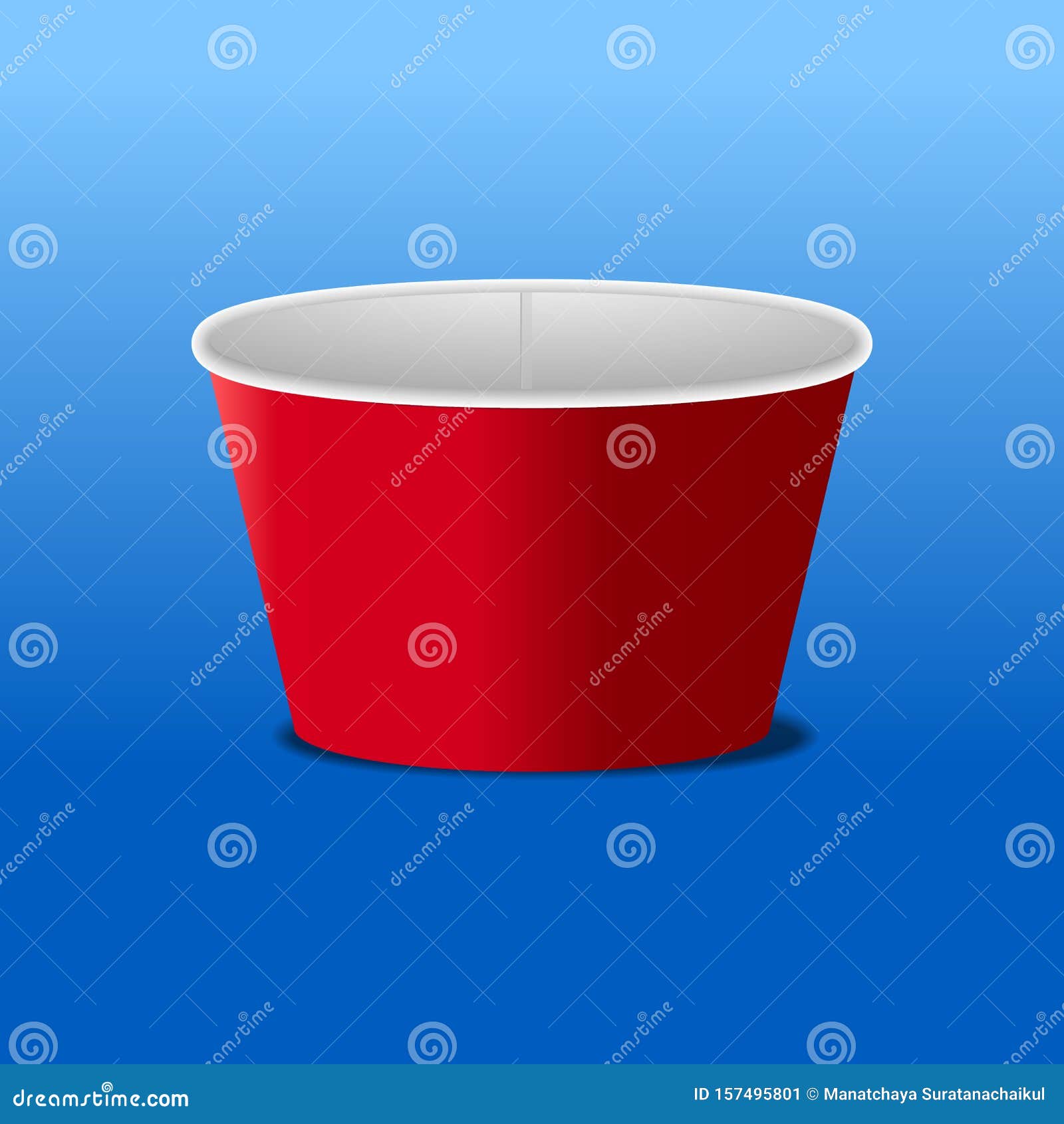 Red paper bowl. stock vector. Illustration of culture - 157495801