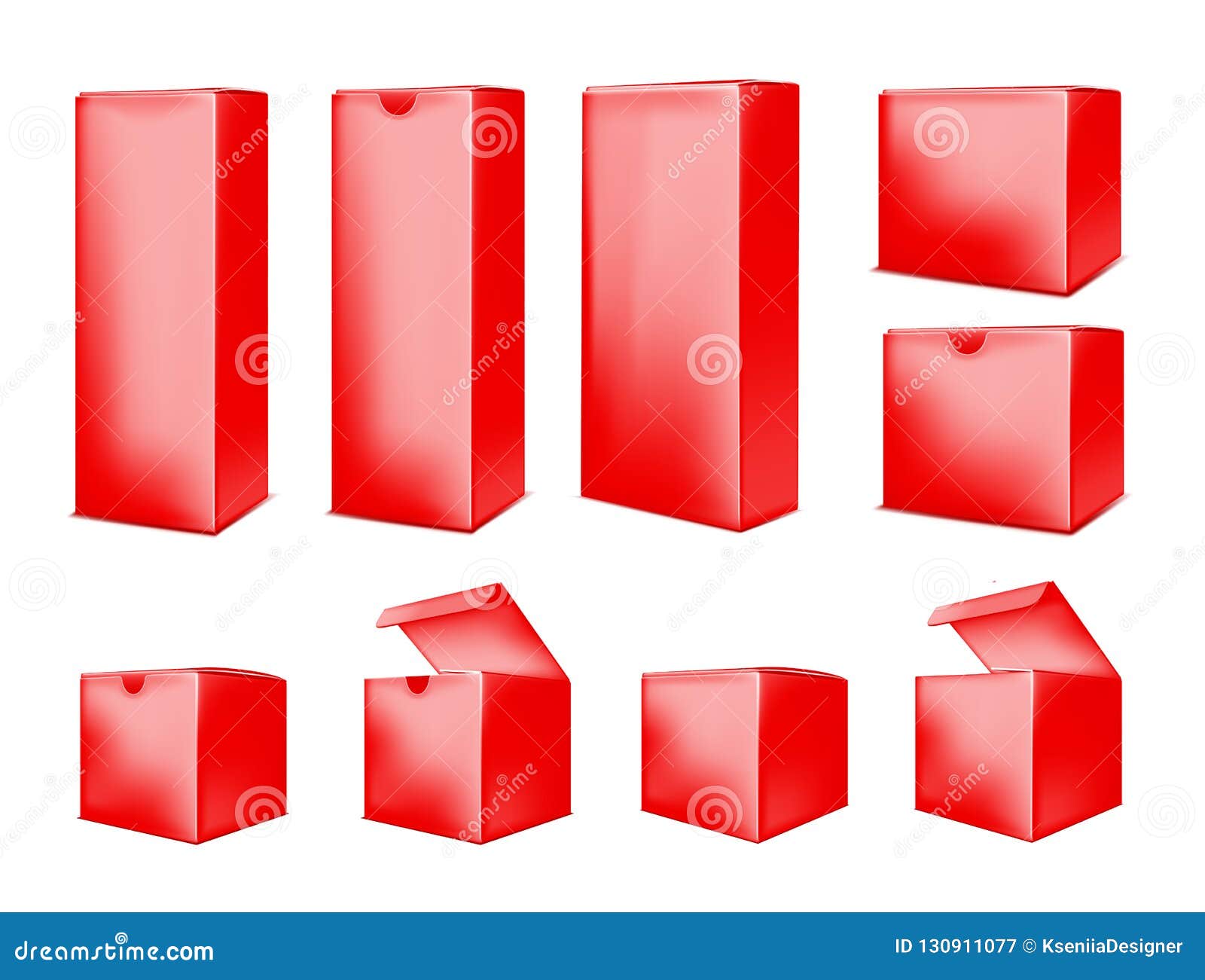 Red Paper Box on White Background Stock Vector - Illustration of ...