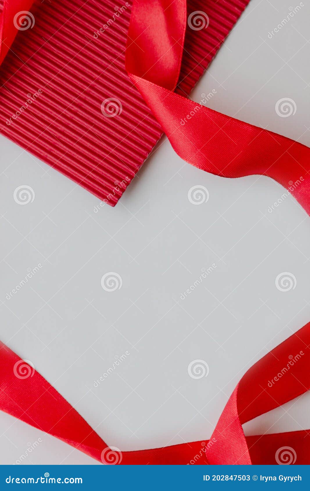 Red Paper Card with Red Ribbon Stock Image - Image of paper, saint ...
