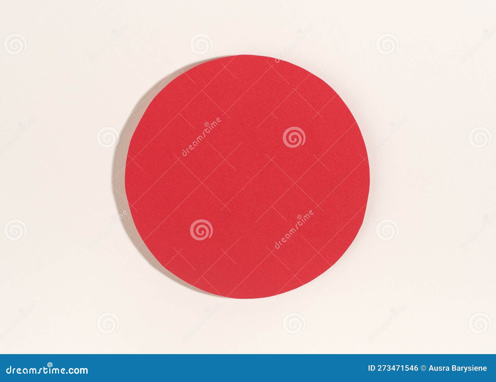 Red Paper Circle with Shadow on White Background. Stock Photo - Image ...