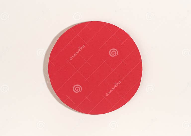 Red Paper Circle with Shadow on White Background. Stock Photo - Image ...