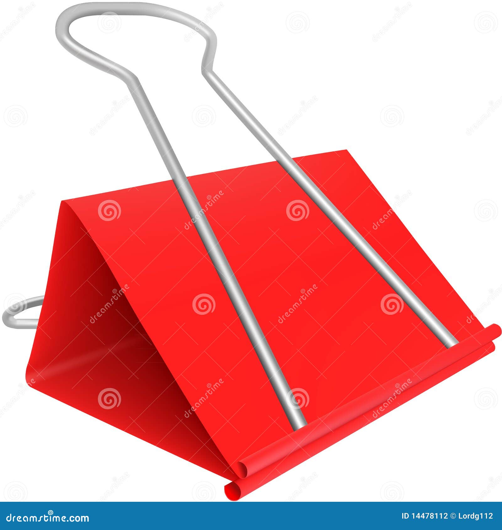 Red paper clip stock vector. Illustration of supply, binder - 14478112