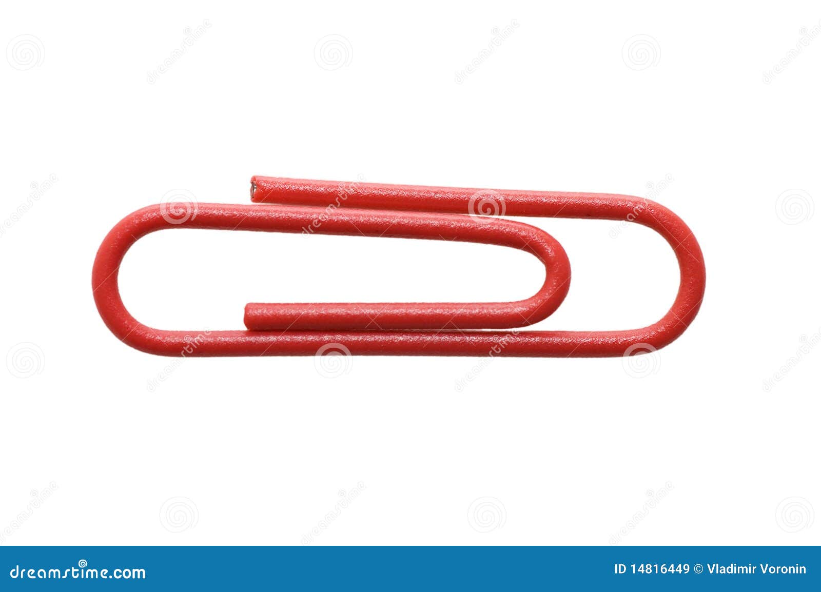 Red paper clip isolated stock image. Image of single - 14816449