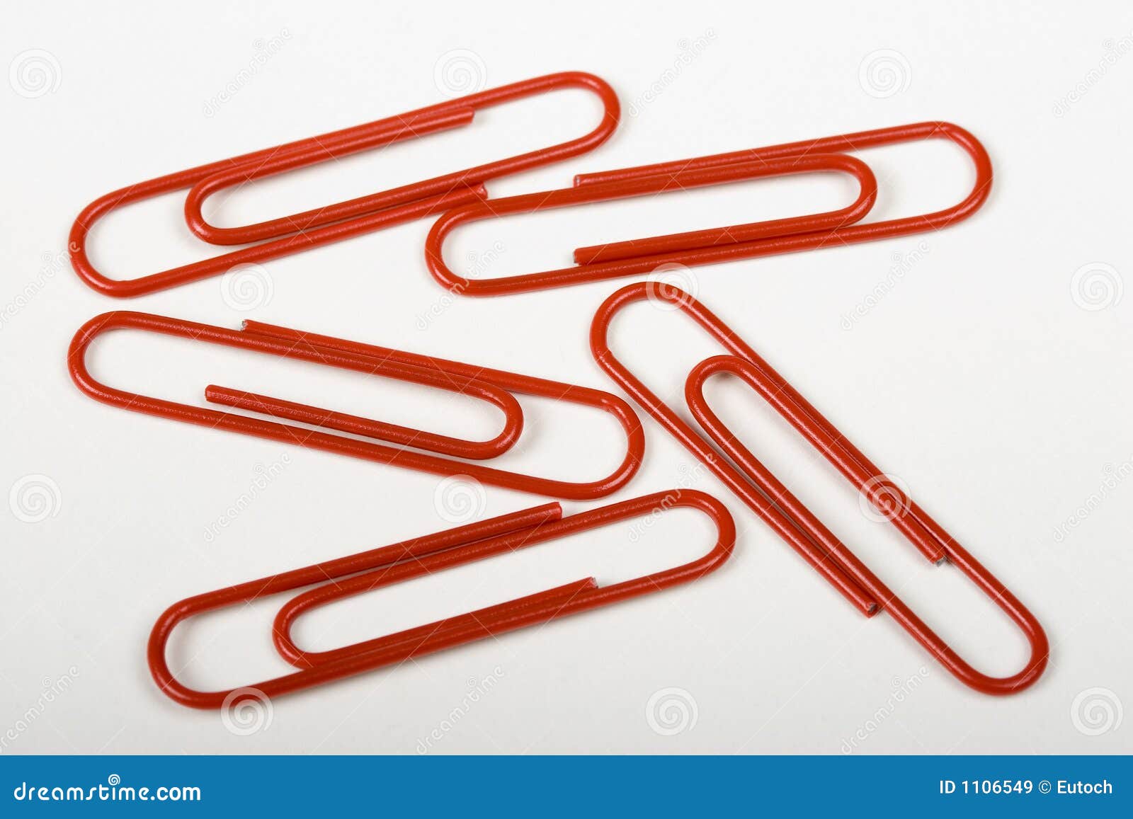 Red Paper Clips stock image. Image of chancellery, vinyl - 1106549