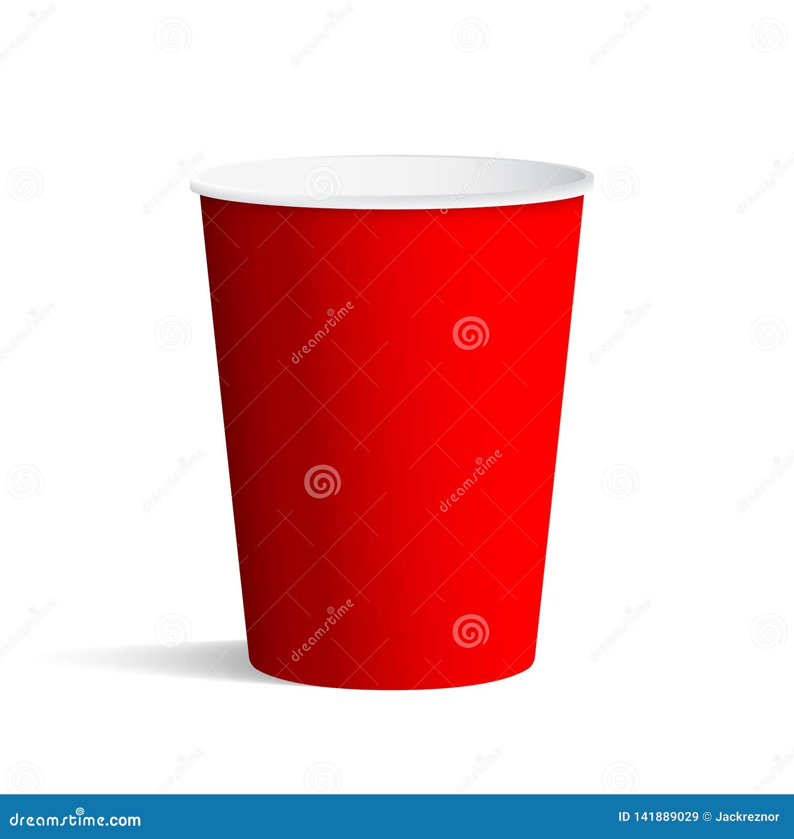 Red Paper Cup Mockup Isolated on White Background Stock Illustration ...