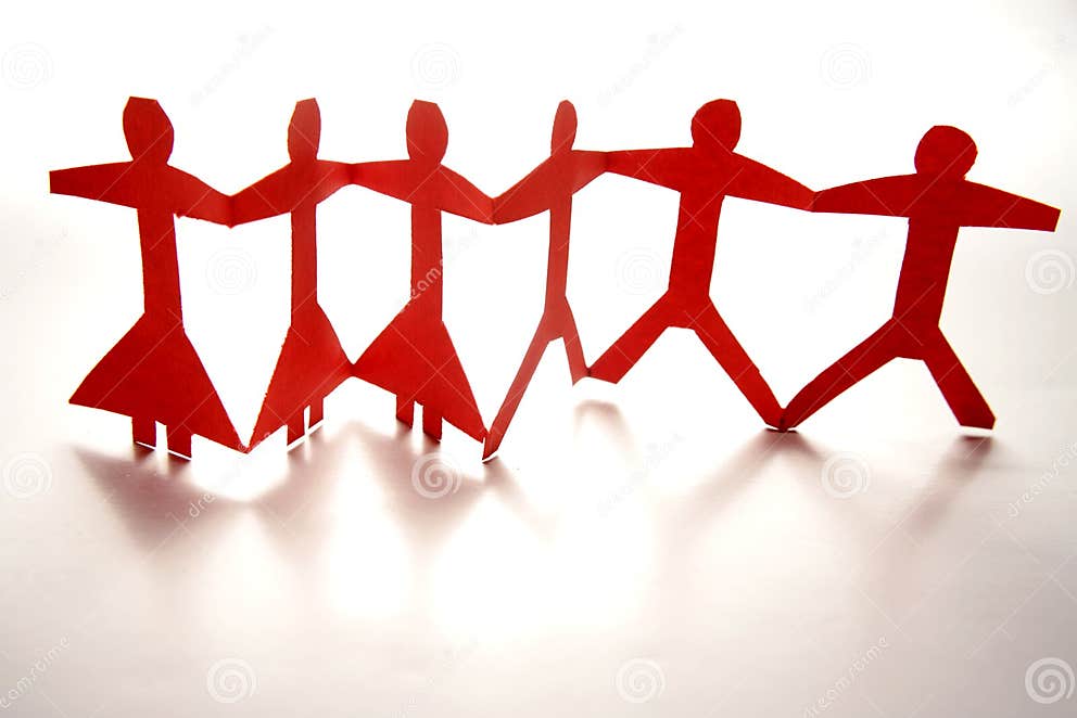 Red paper dolls stock image. Image of cutouts, girls, doll - 6484287