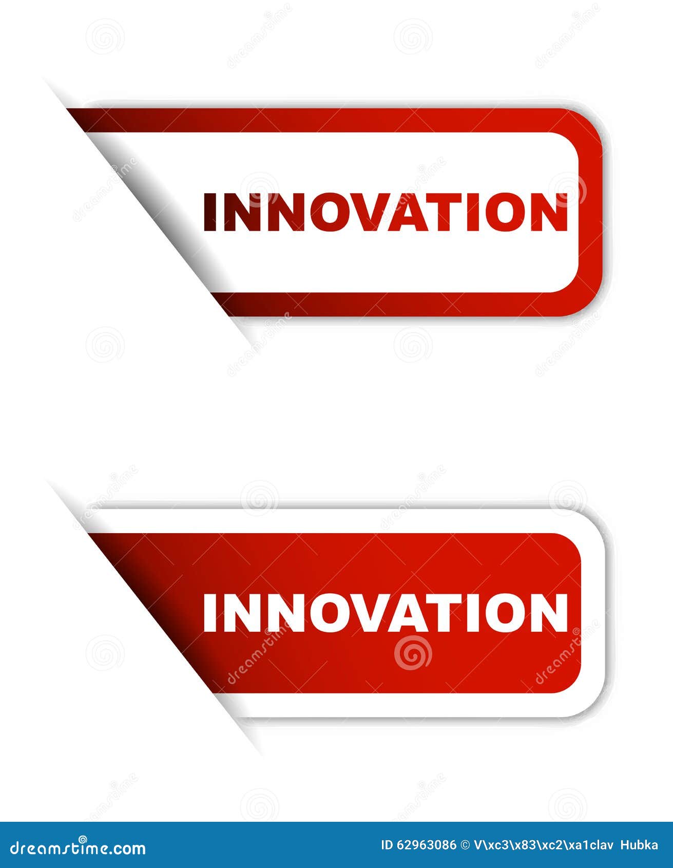 Red Paper Element Sticker Innovation in Two Variant Stock Vector ...