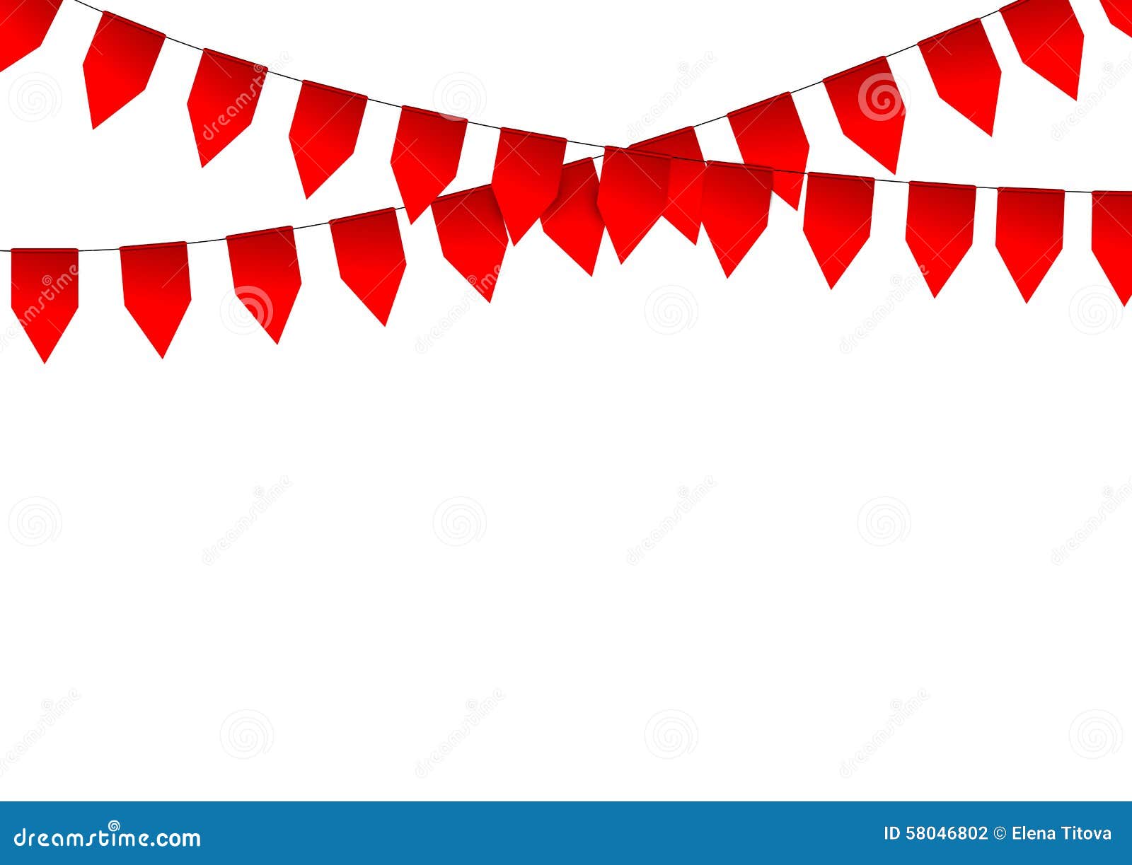 Red Paper Flags on White Background Stock Vector - Illustration of ...