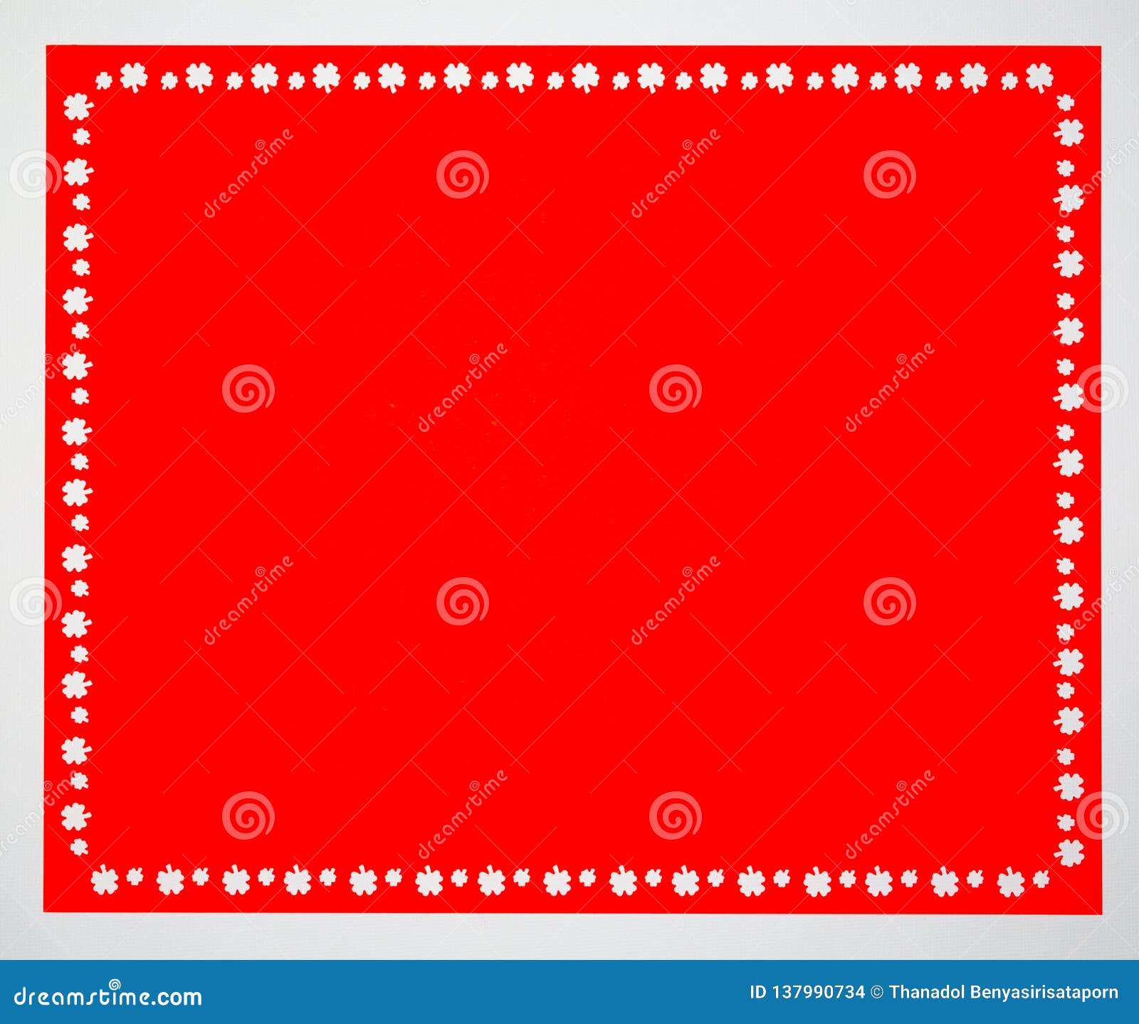 Red Paper with Floral Patterns on the Edge Stock Illustration ...