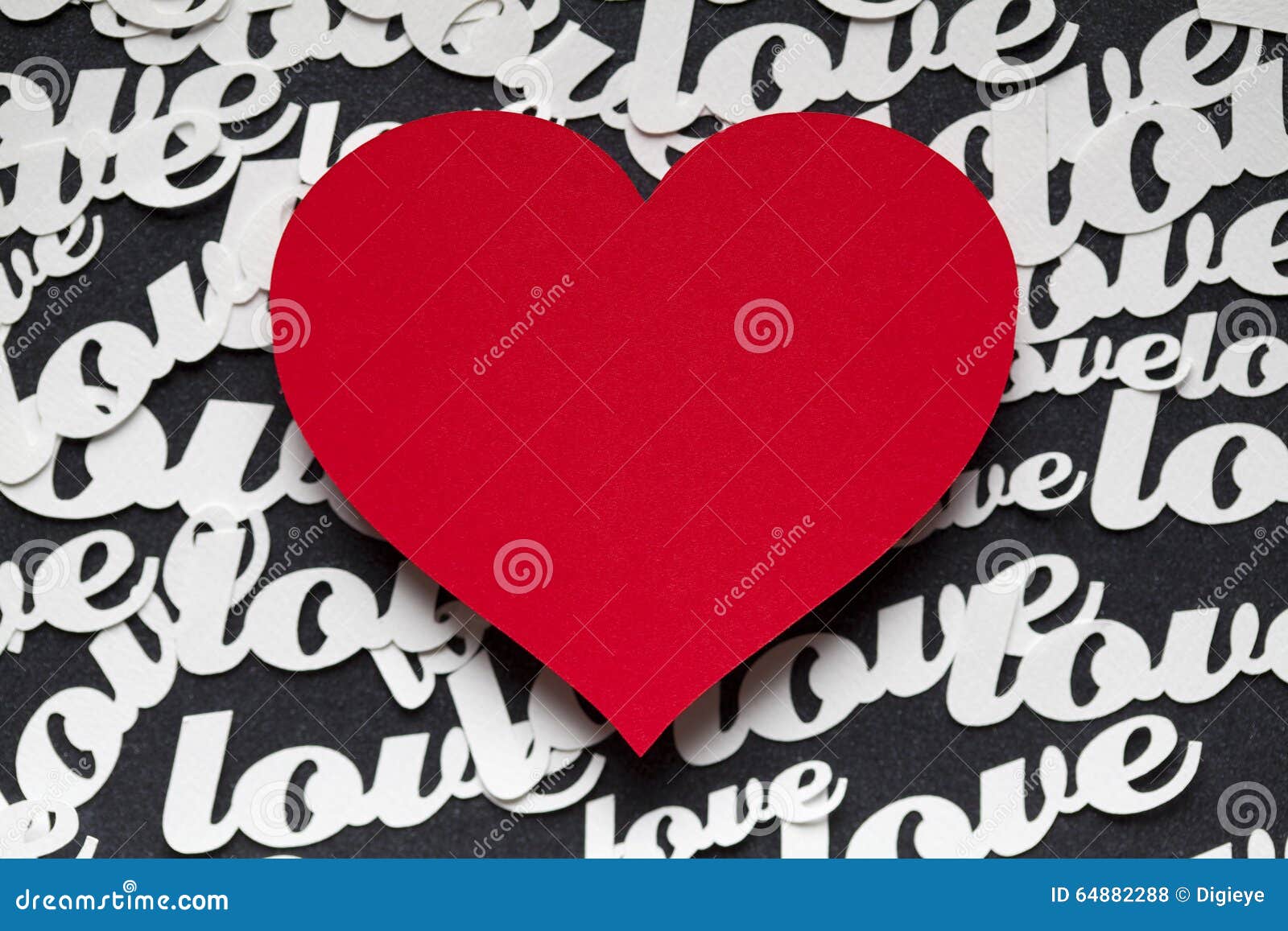 Red Paper Heart on Black and White Background Stock Photo - Image of ...