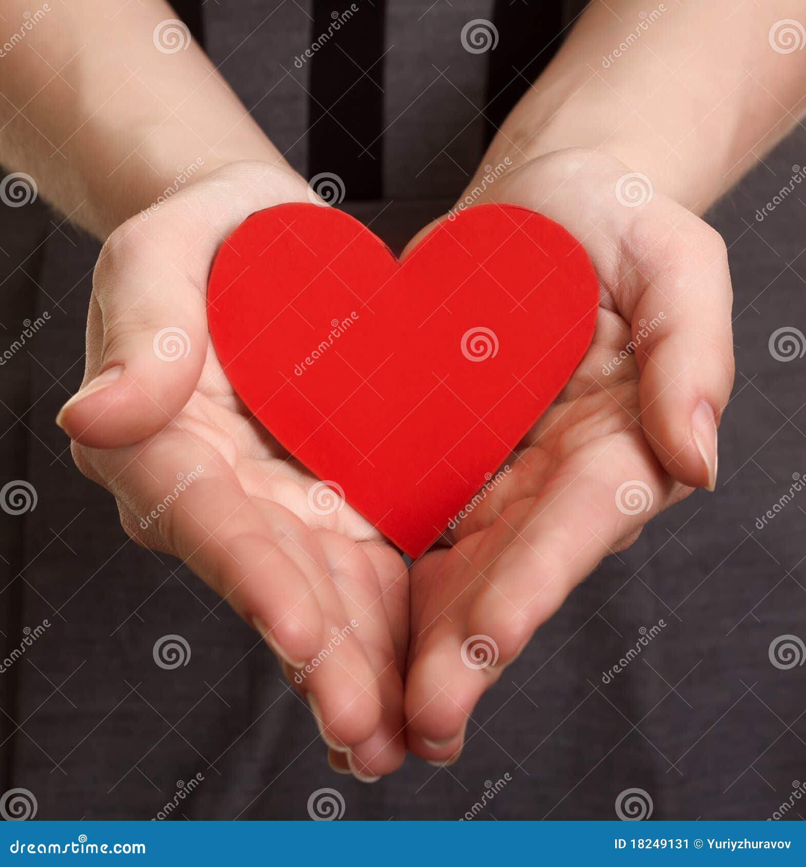 Red Paper Heart on the Hands Stock Image - Image of color, devotion ...