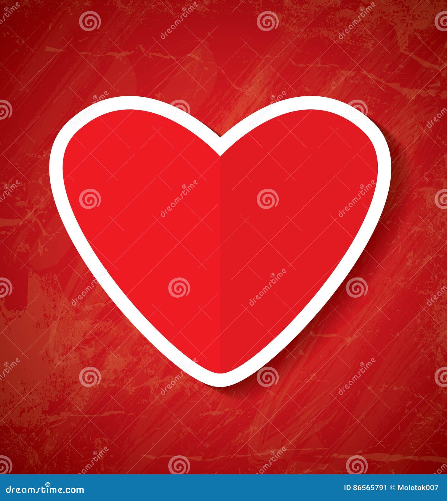 Red Paper Heart. stock vector. Illustration of valentines - 86565791