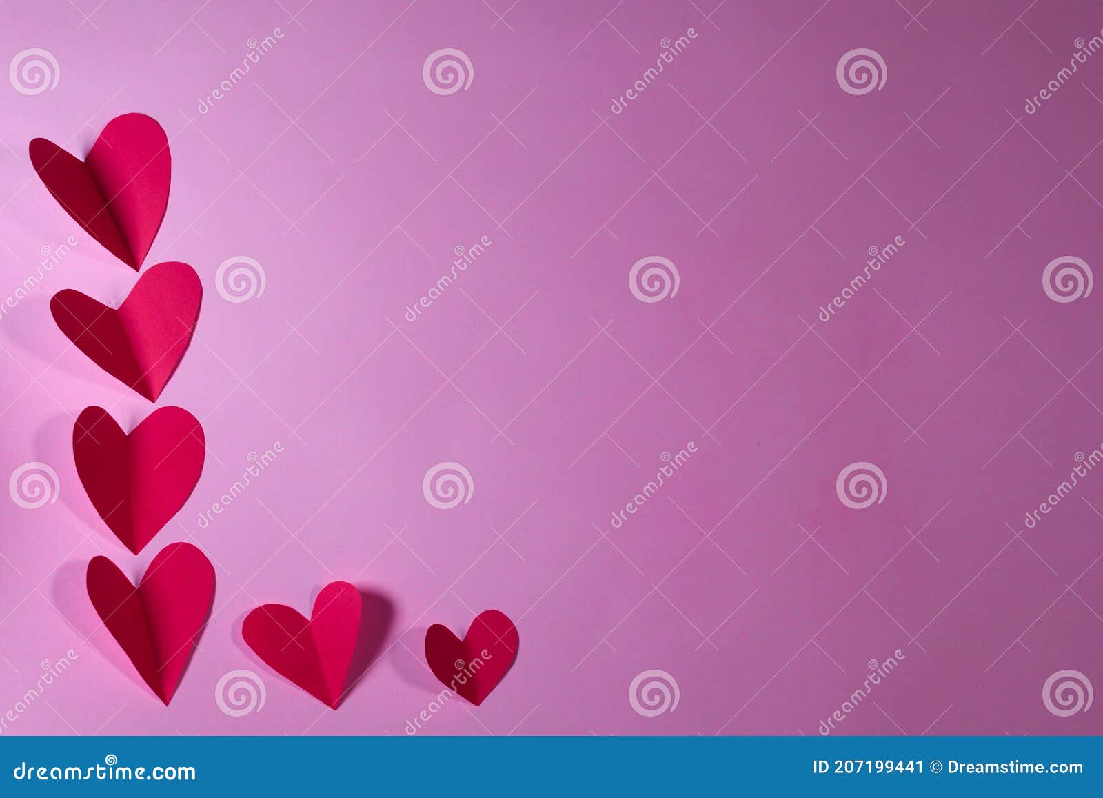 RED PAPER HEARTS on PINK BACKGROUND Stock Image - Image of heart, frame ...
