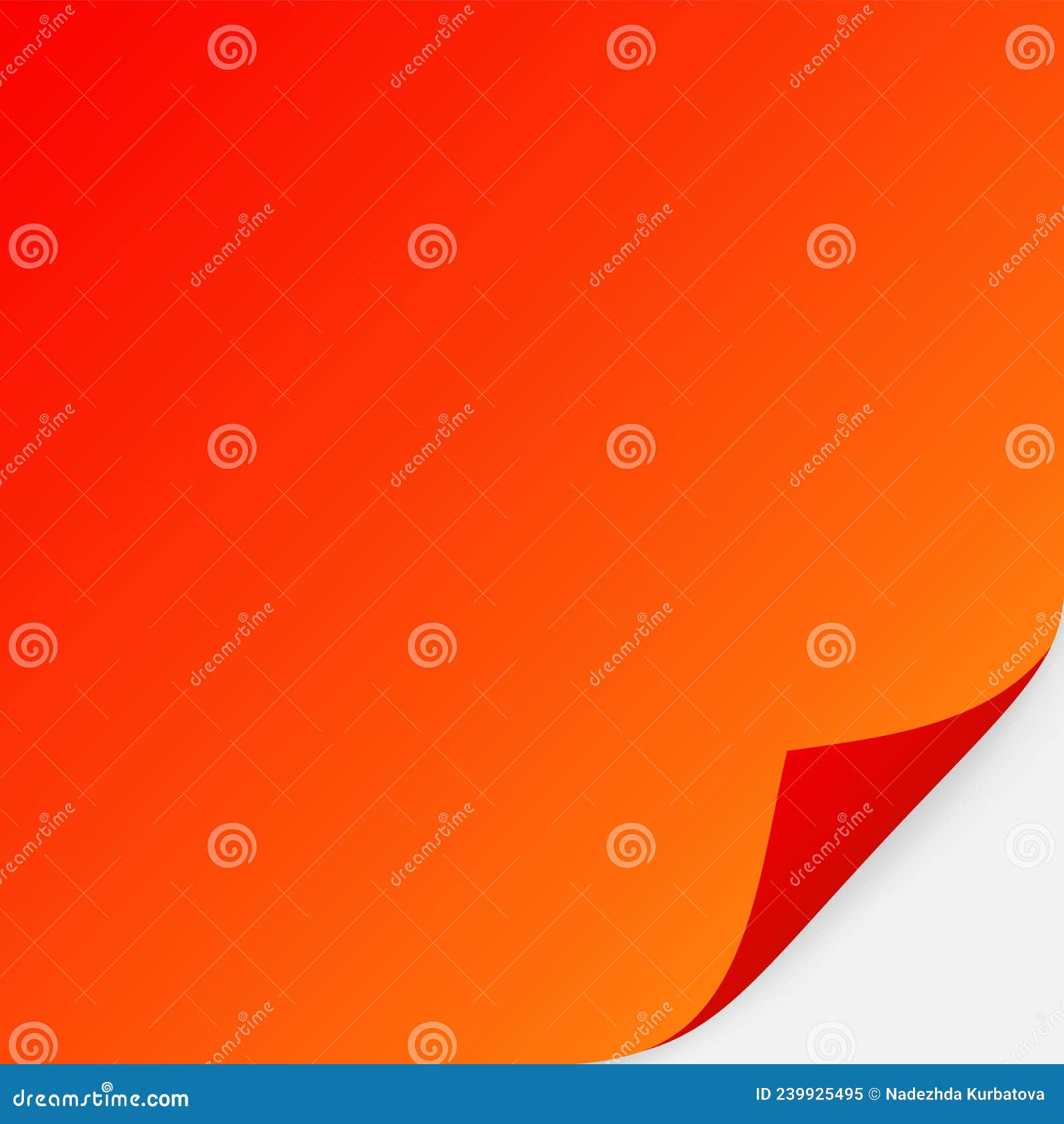 Red Paper Note with Curled Corner. Realistic Template Stock Vector ...