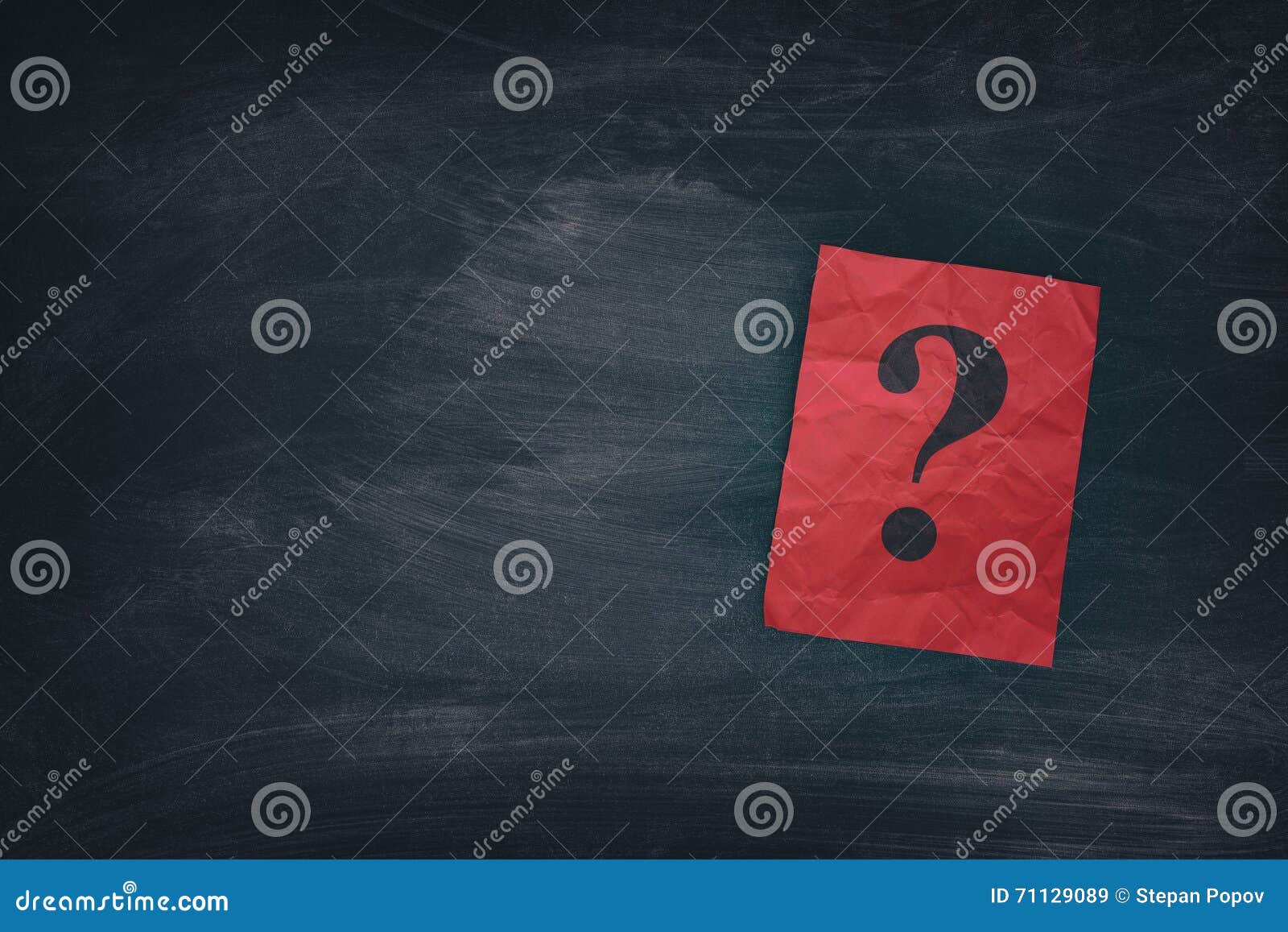 Red Paper Note with Question Marks on Black Board Stock Image - Image ...
