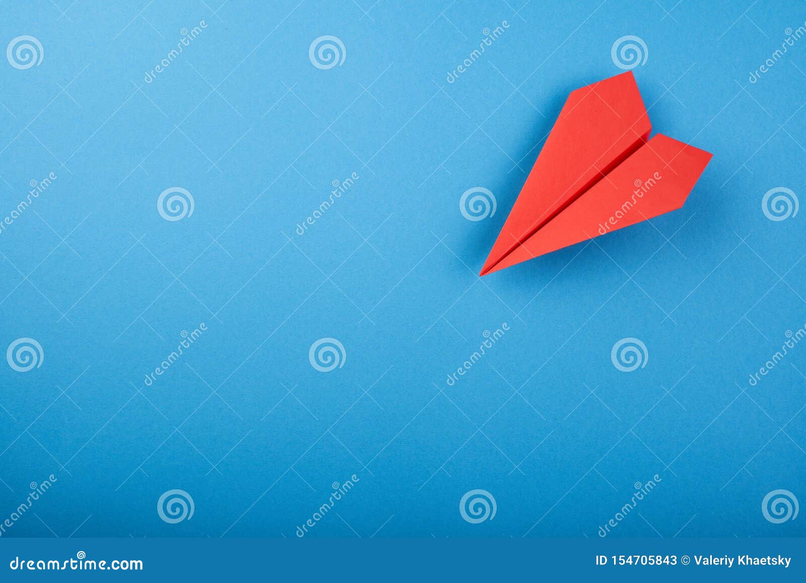 Red Paper Plane on the Blue Background Stock Image - Image of travel ...