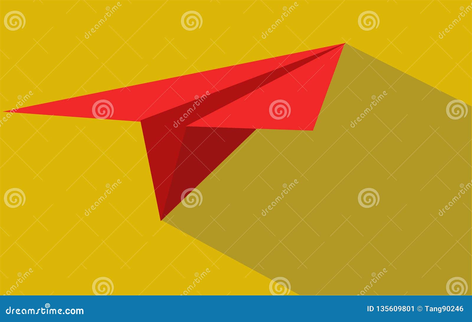 Red Paper Plane with Shadow Stock Illustration - Illustration of ...